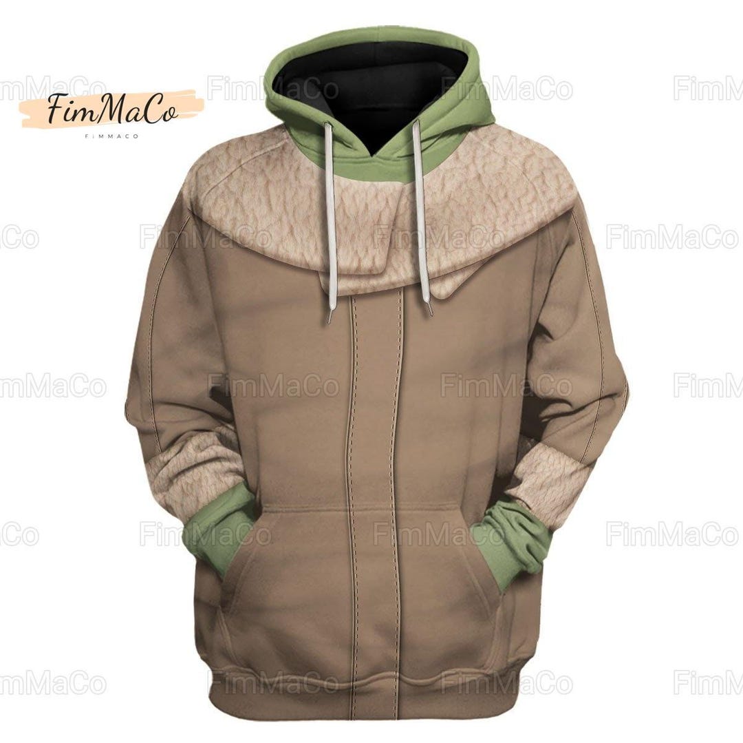 Halloween Baby Yoda Costume Hoodie, Grogu Cosplay 3D Shirt, Star Wars ...