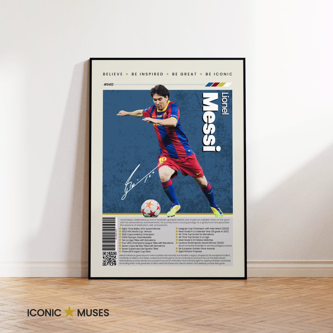 Lionel Messi Poster. Iconic Messi Barcelona Poster Print. Messi La Liga ...