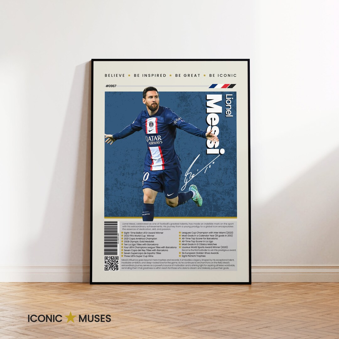 Lionel Messi Poster. Messi Paris Saint Germain Soccer Poster Print ...
