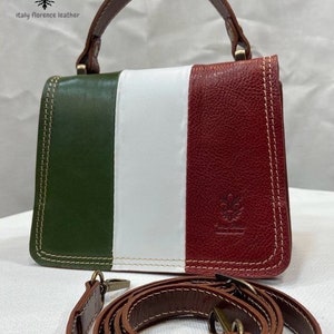 Genuine Leather Hand and Crossbody Bag From Italy/elegant Italian Flag ...