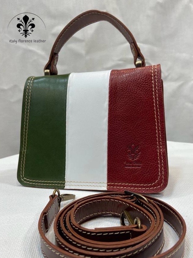 Genuine Leather Hand and Crossbody Bag From Italy/elegant Italian Flag ...