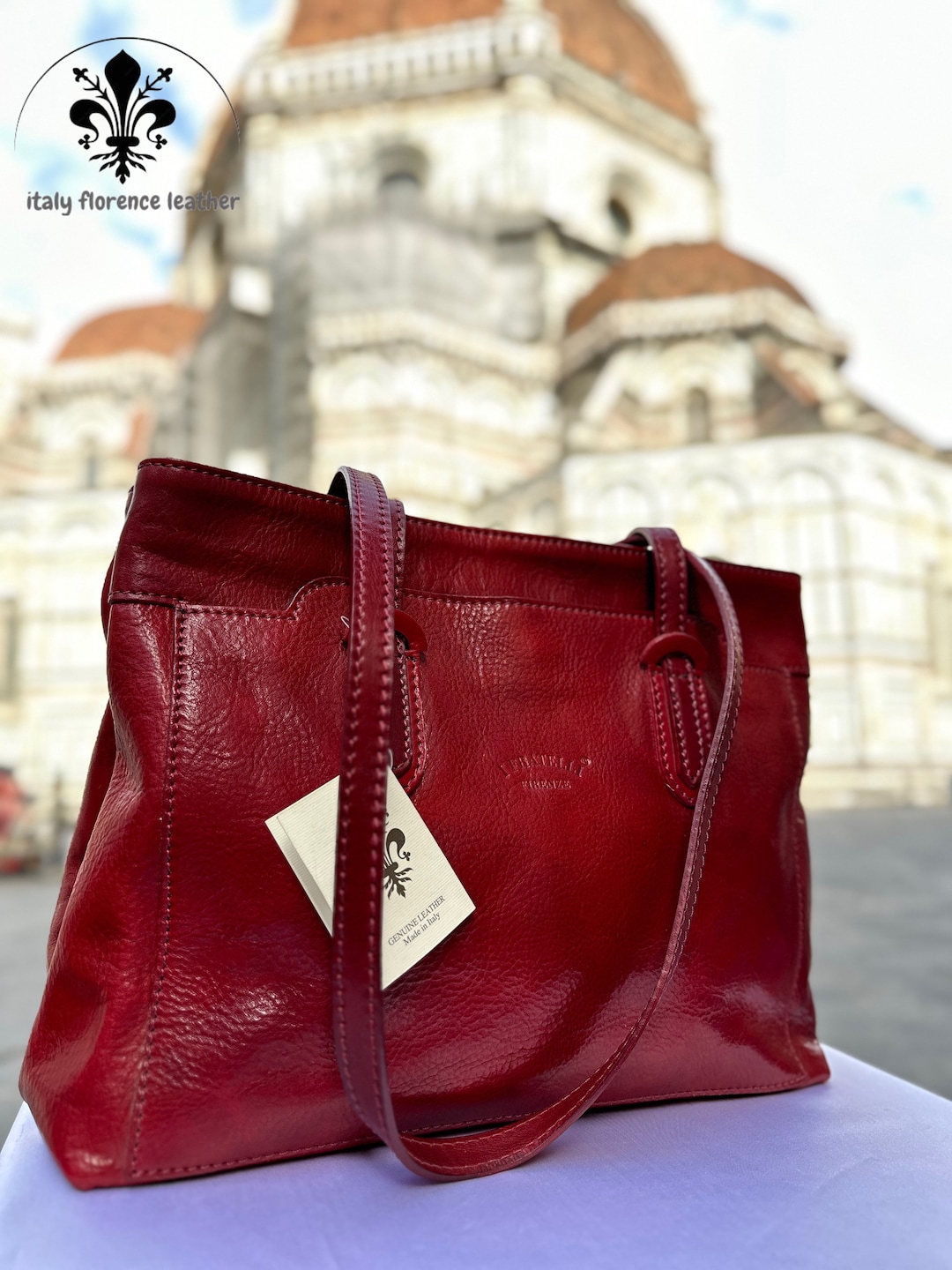 Genuine Leather Bag From Florence Made in Italy-working Bag Women Tote ...