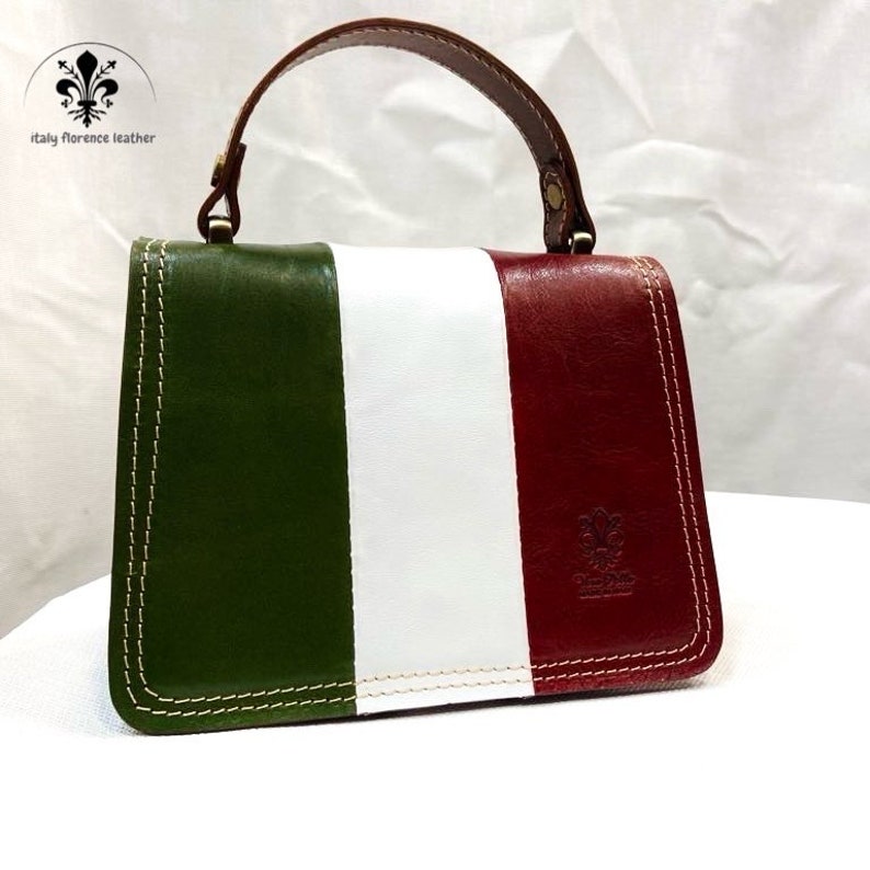 Genuine Leather Hand and Crossbody Bag From Italy/elegant Italian Flag ...