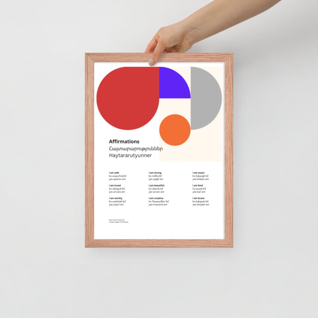 Affirmations in Armenian | Bilingual| Positive | Framed Poster - Etsy