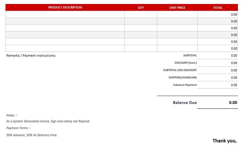 Invoice Template Modern and Professional Invoice Microsoft EXCEL ...