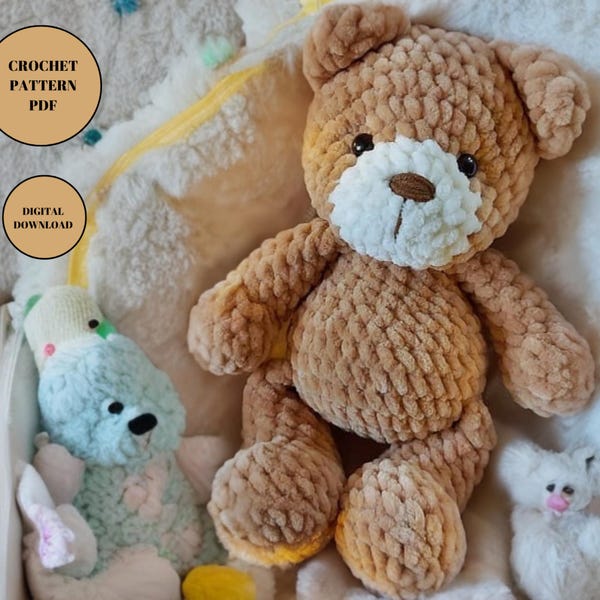 Crochet Amigurumi Teddy Bear Patterns - Etsy