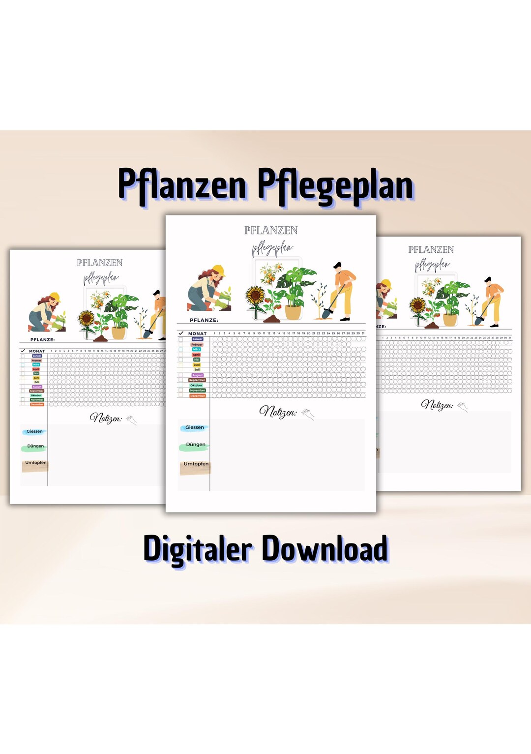 Plant Care Plan Template Watering Plan and Irrigation Plan Digital ...