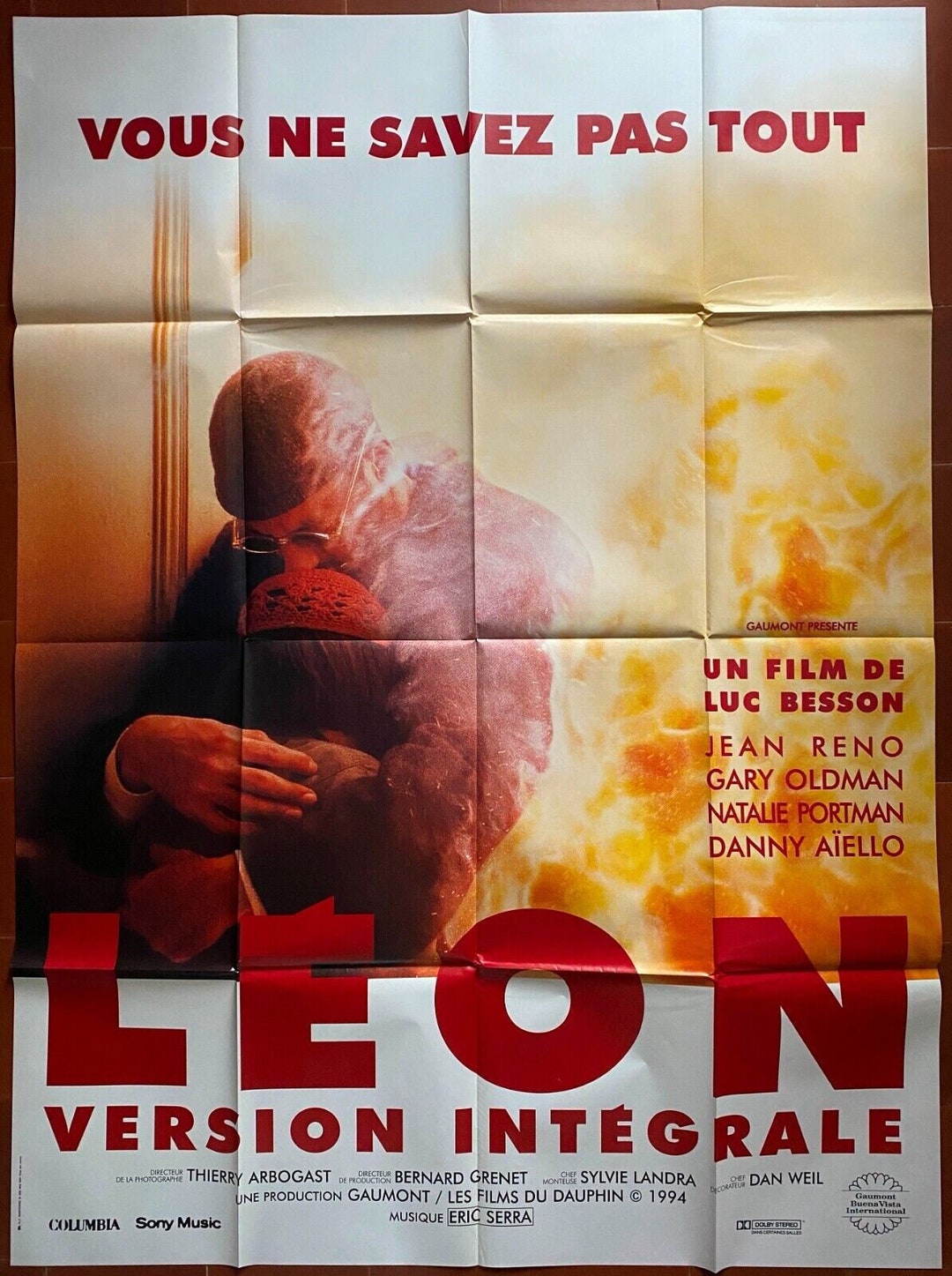 LEON Cinema Poster Luc Besson Jean Reno Natalie Portman 120x160cm 1996 ...