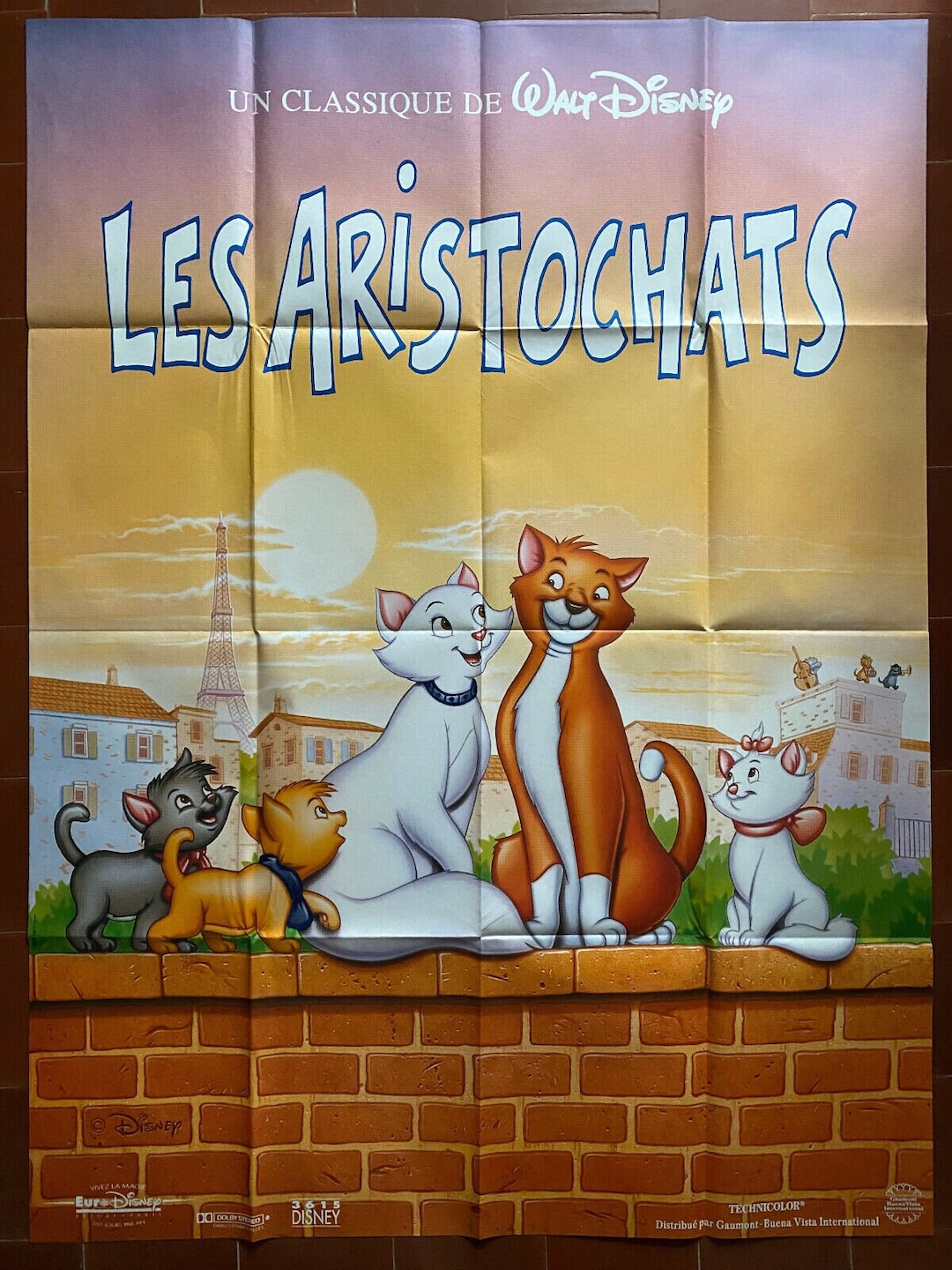 Cinema Poster THE ARISTOCATS Walt Disney Cartoon Cat Eiffel Tower ...