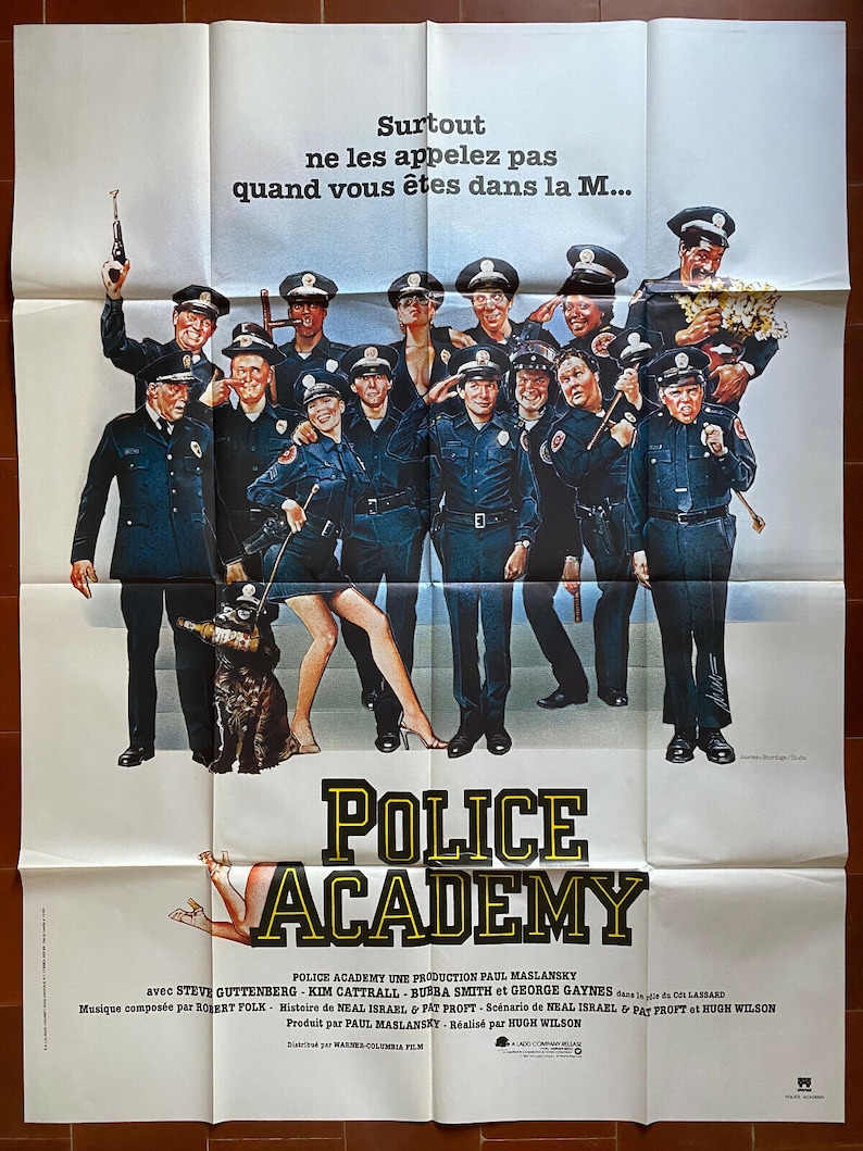 Original Cinema Poster POLICE ACADEMY Hugh Wilson Ron Pearlman Michael ...