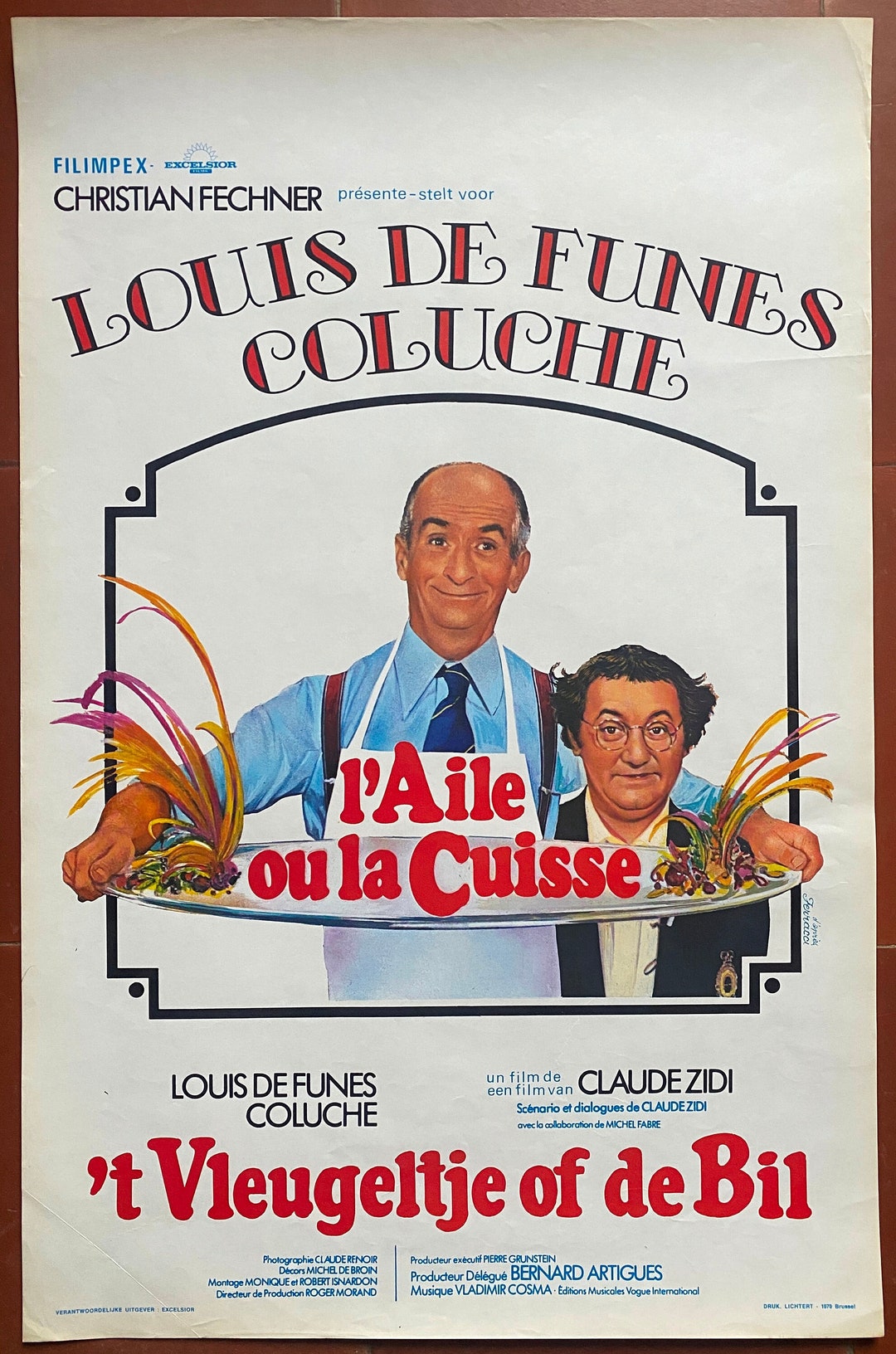 Original Cinema Poster L'AILE Ou LA CUISSE Coluche Louis De Funes ...