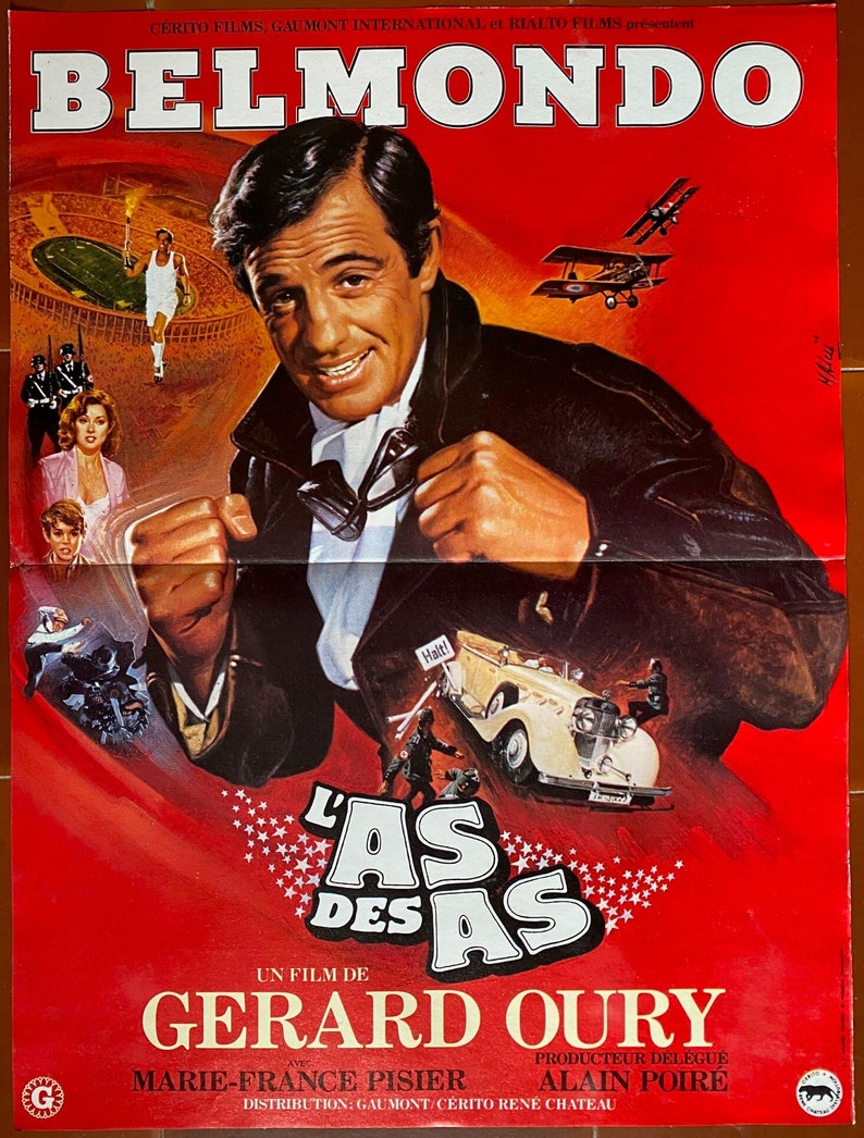 Original Cinema Poster L'AS DES AS Gérard Oury Jean-paul Belmondo Marie ...