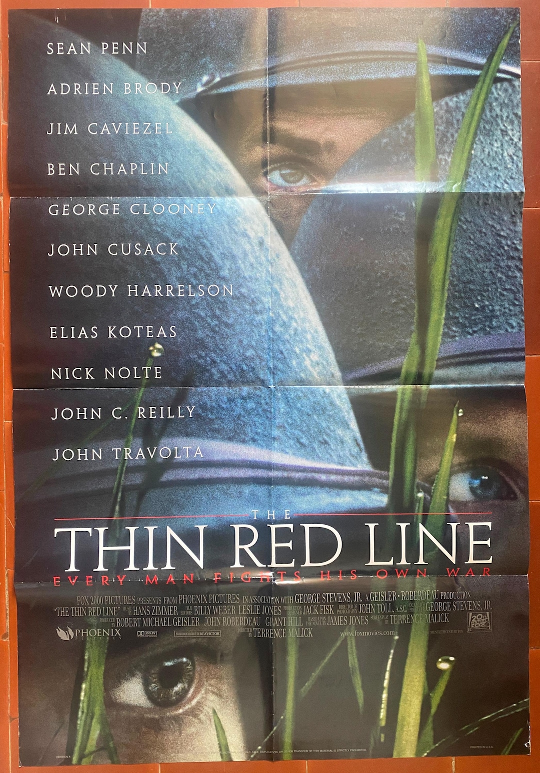 Original Cinema Poster THE THIN RED LINE Sean Penn Terence Malick ...