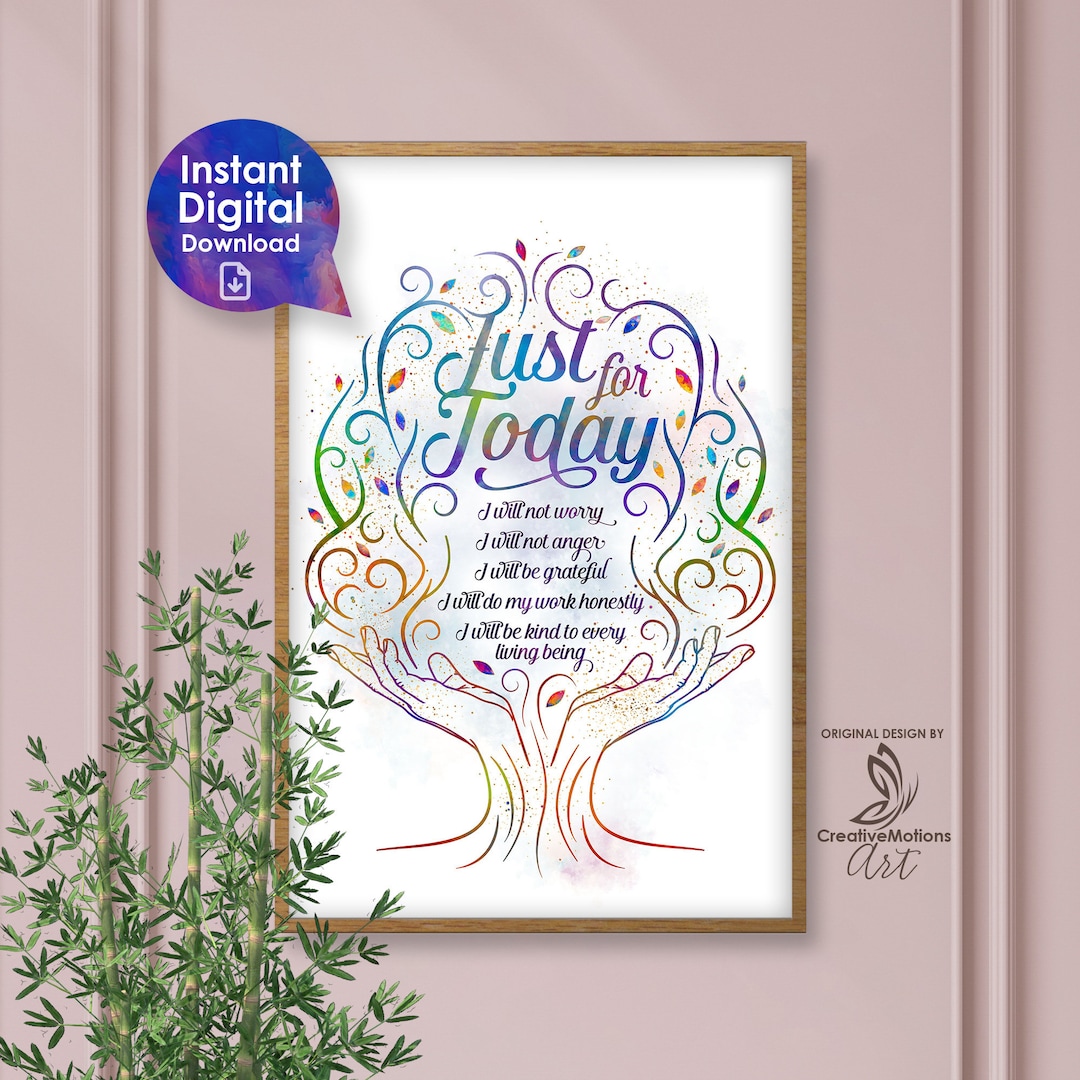 Gokai the Five Reiki Principles Wall Art Printable Poster. Instant ...