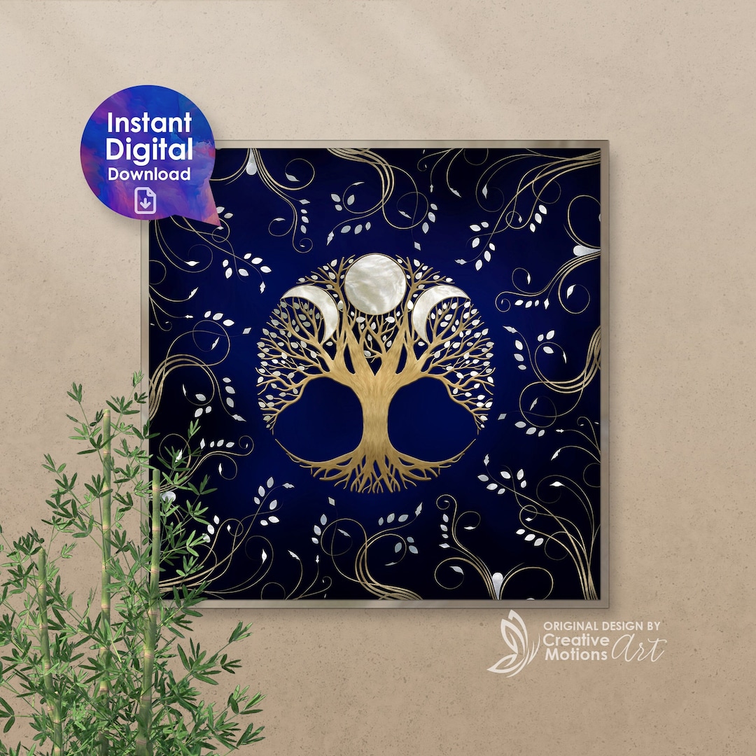 Triple Moon - Triple Goddess - Tree of Life Printable Wall Art, Digital ...