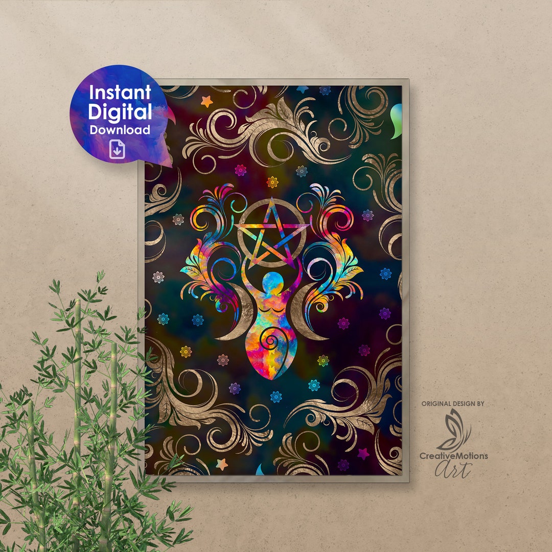 Triple Moon - Triple Goddess Printable Wall Art, Digital Download ...
