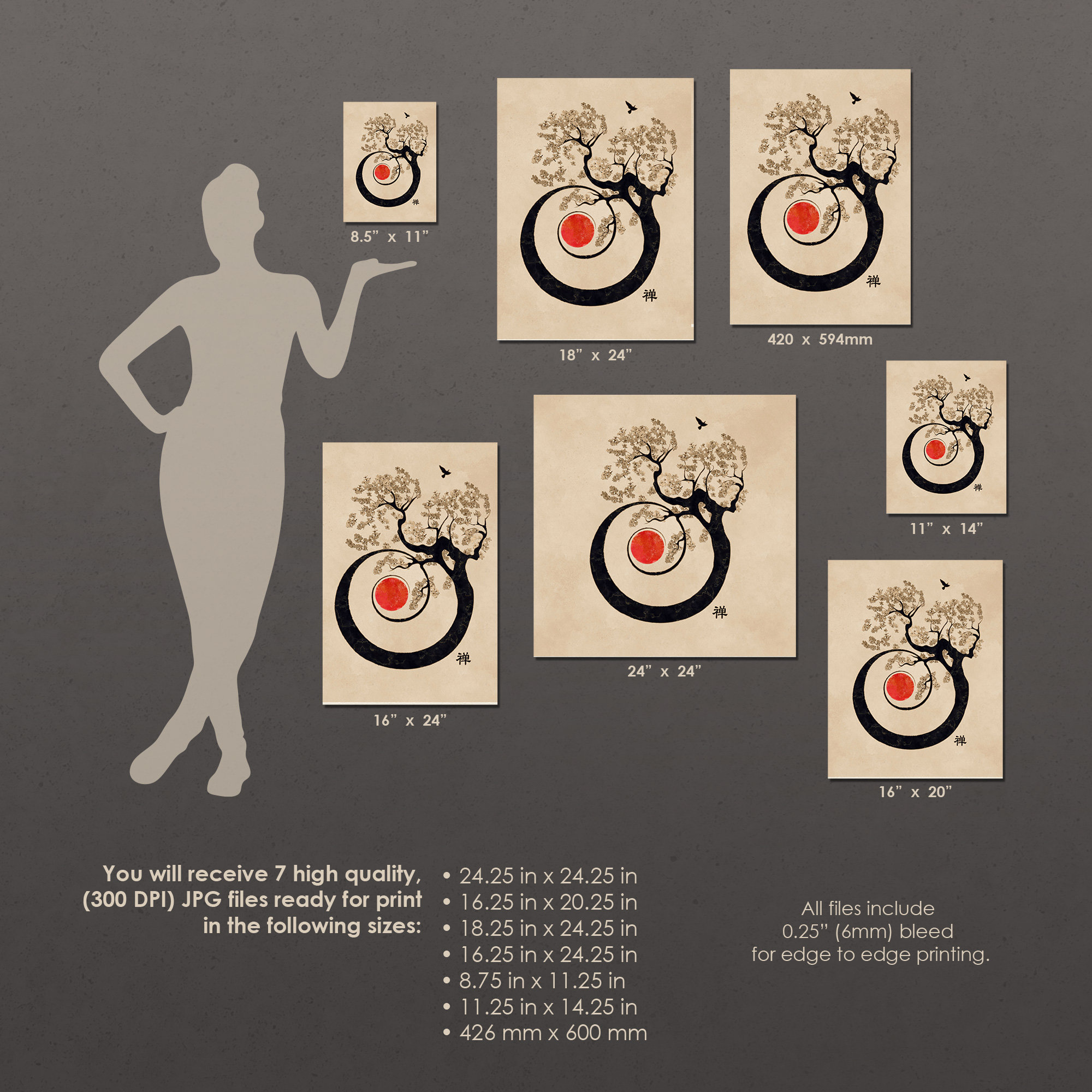 Bonsai Zen - Spiral of Life. Printable Wall Art, Instant Digital ...