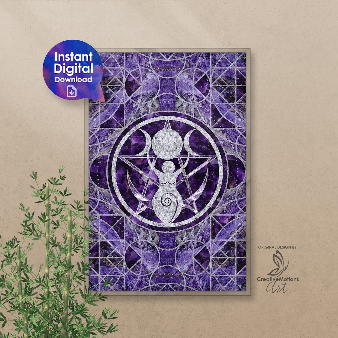Triple Moon Triple Goddess Printable Wall Art, Digital Download Poster ...