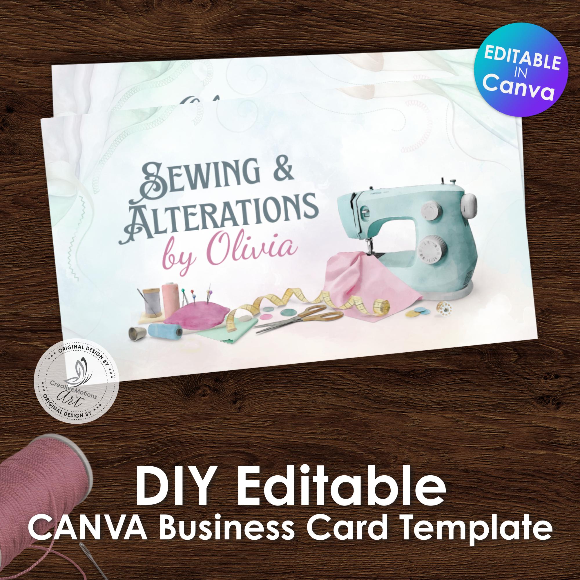 Charming Sewing & Alterations Business Card Template – Editable in ...