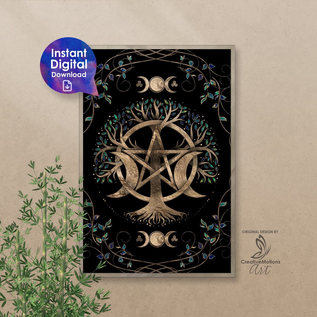 Triple Moon - Triple Goddess - Tree of Life Printable Wall Art, Digital ...