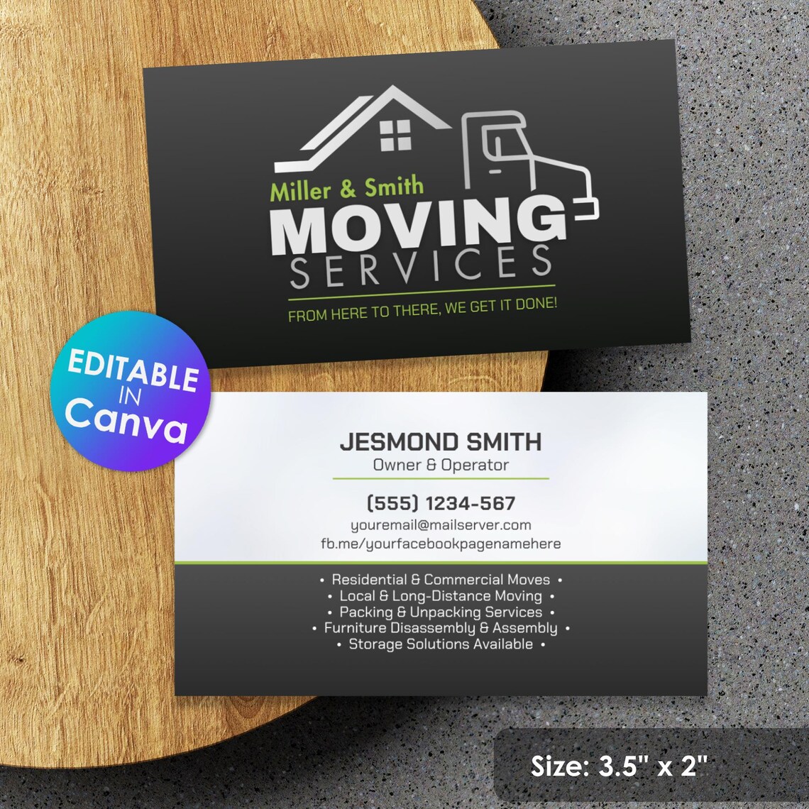 Moving Company Business Card Template: Modern House & Truck Design ...