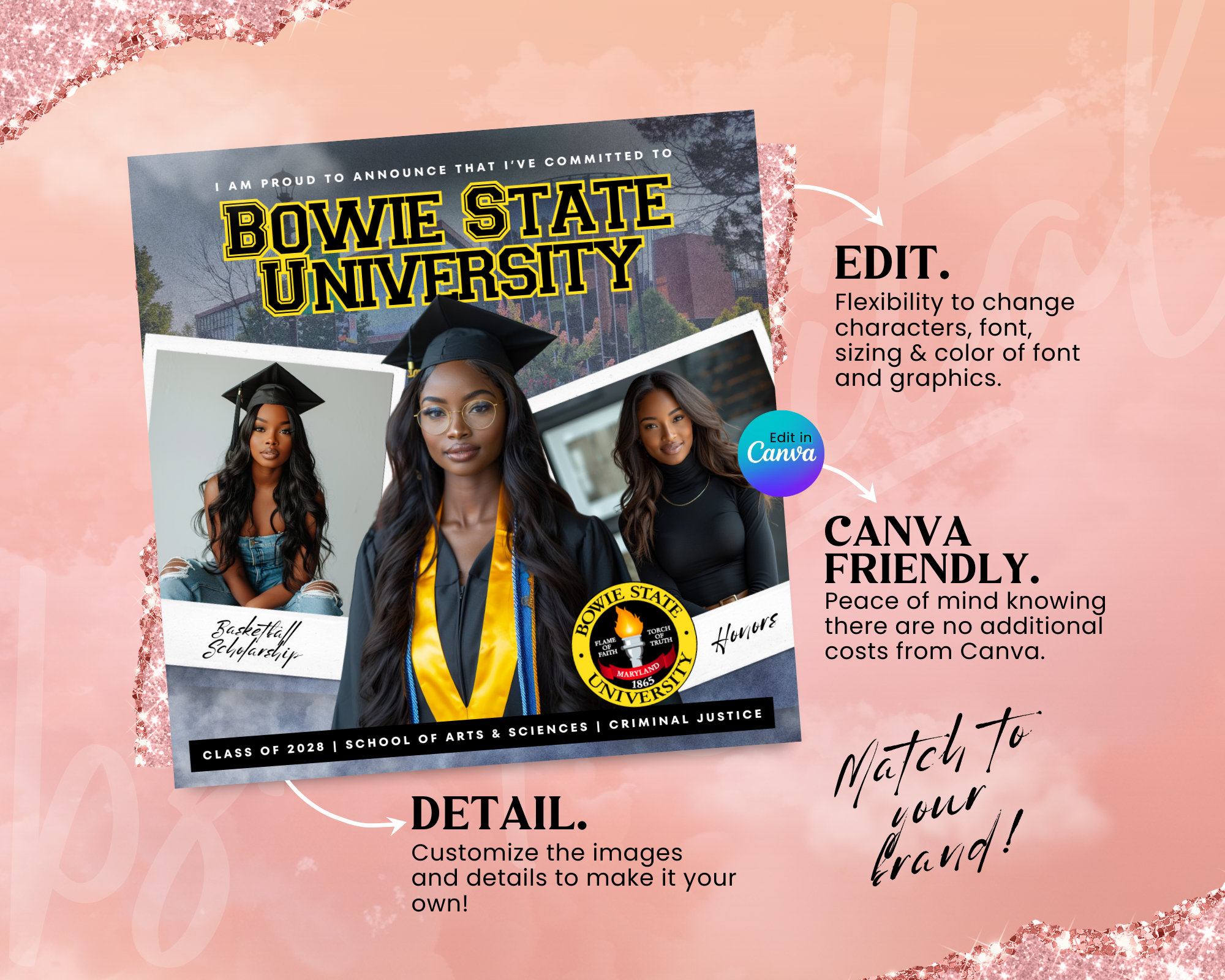College Decision Day Flyer, Senior Graduation, HBCU, PWI, Social Media ...