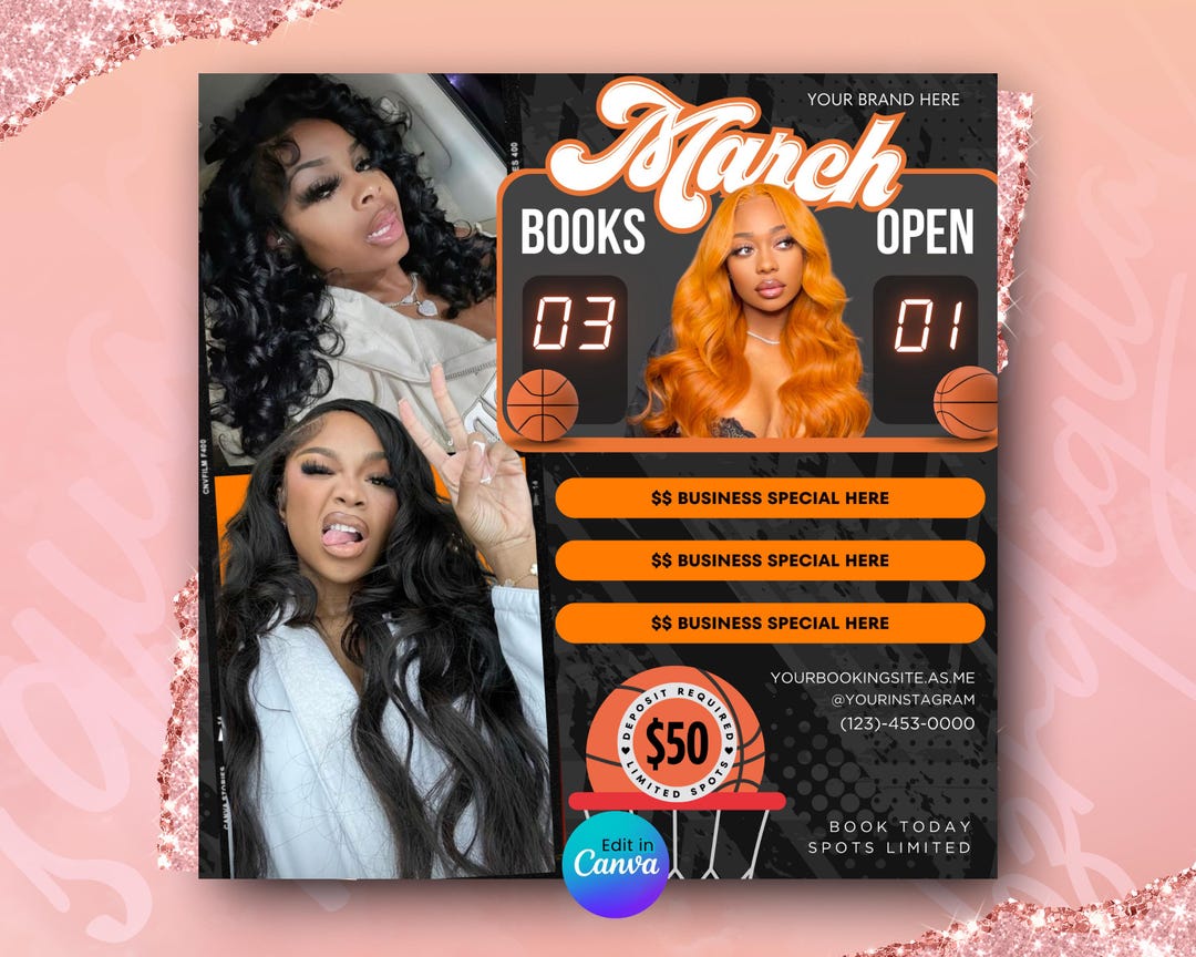 March Booking Flyer, March Madness Flyer, St. Patricks Day Flyer, Lucky ...