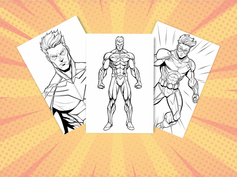 25 Superhero Coloring Pages, Kids School Holiday Activity Pages ...