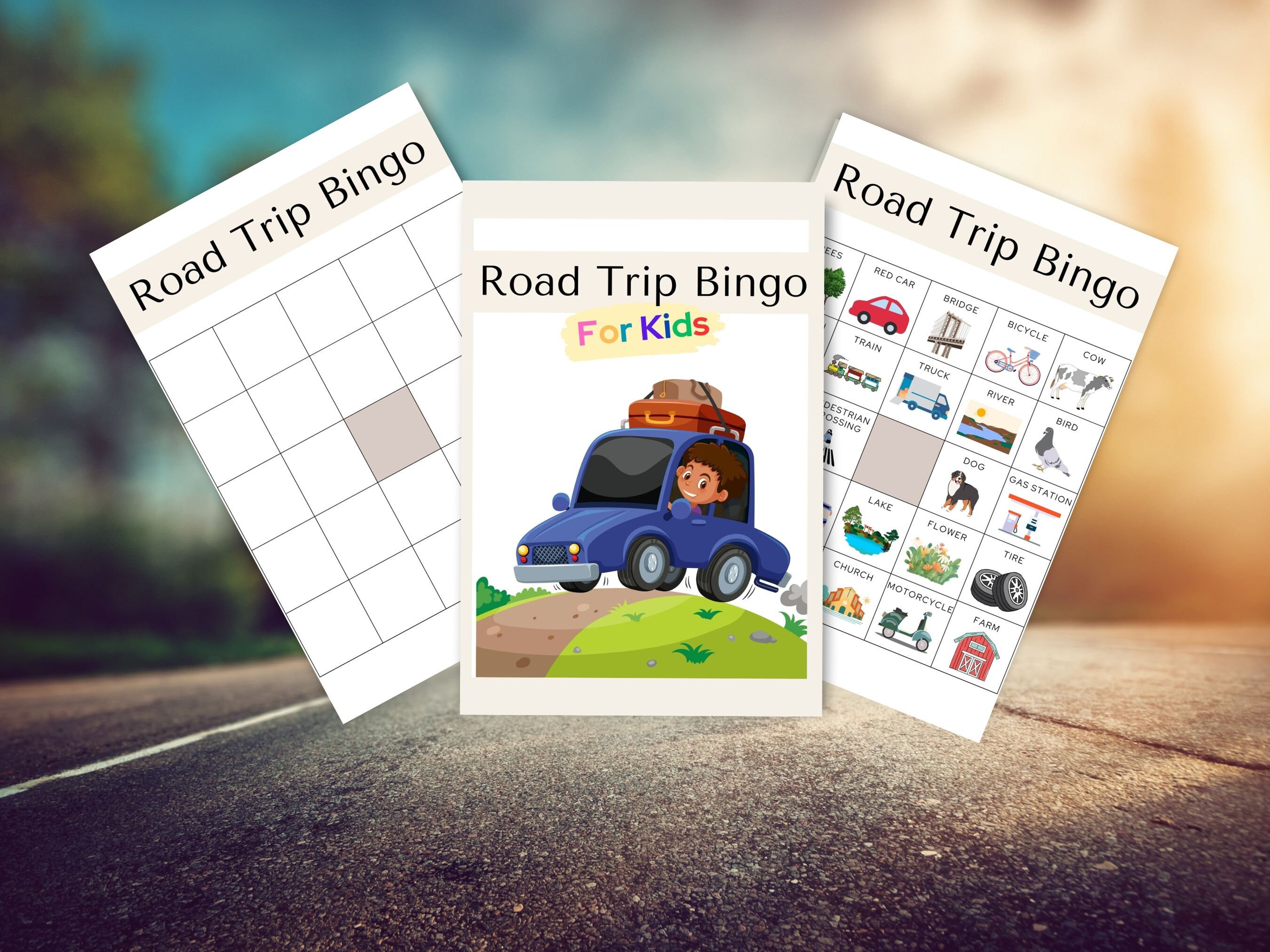Road Trip Bingo, Printable Bingo Cards, Scavenger Hunt for Kids, Road ...
