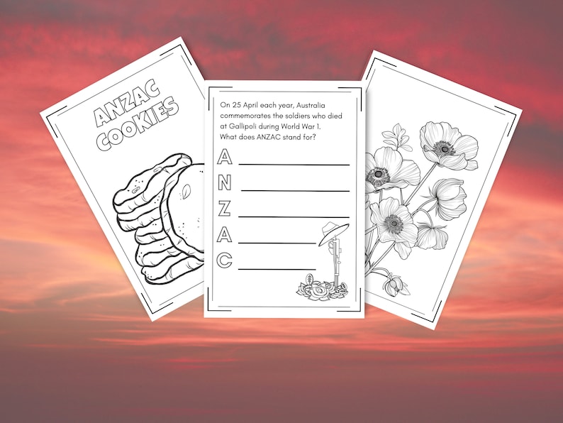Anzac Day Coloring Pages for Kids, Anzac Day Activity Pack, Anzac Day ...