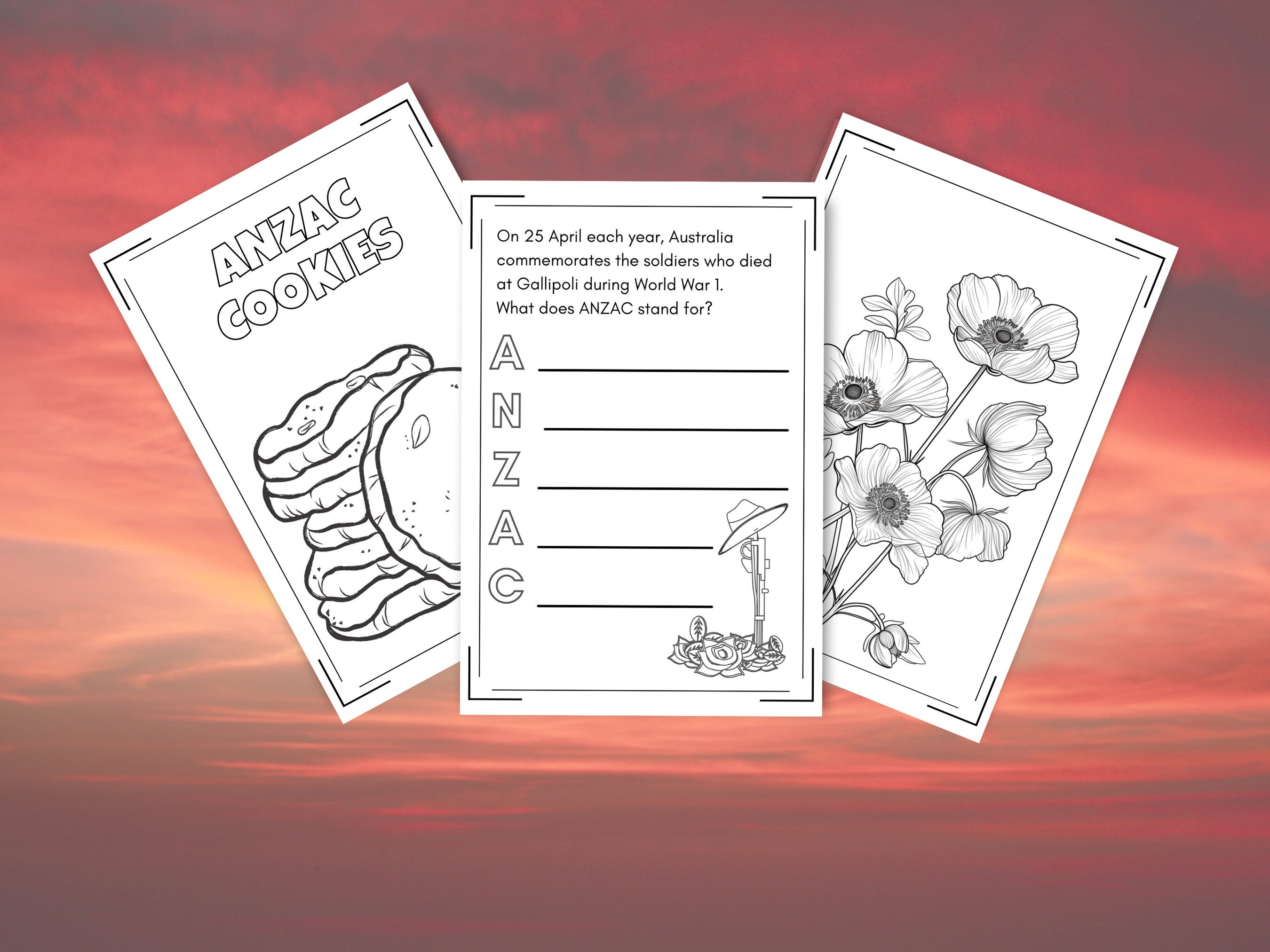 Anzac Day Coloring Pages for Kids, Anzac Day Activity Pack, Anzac Day ...