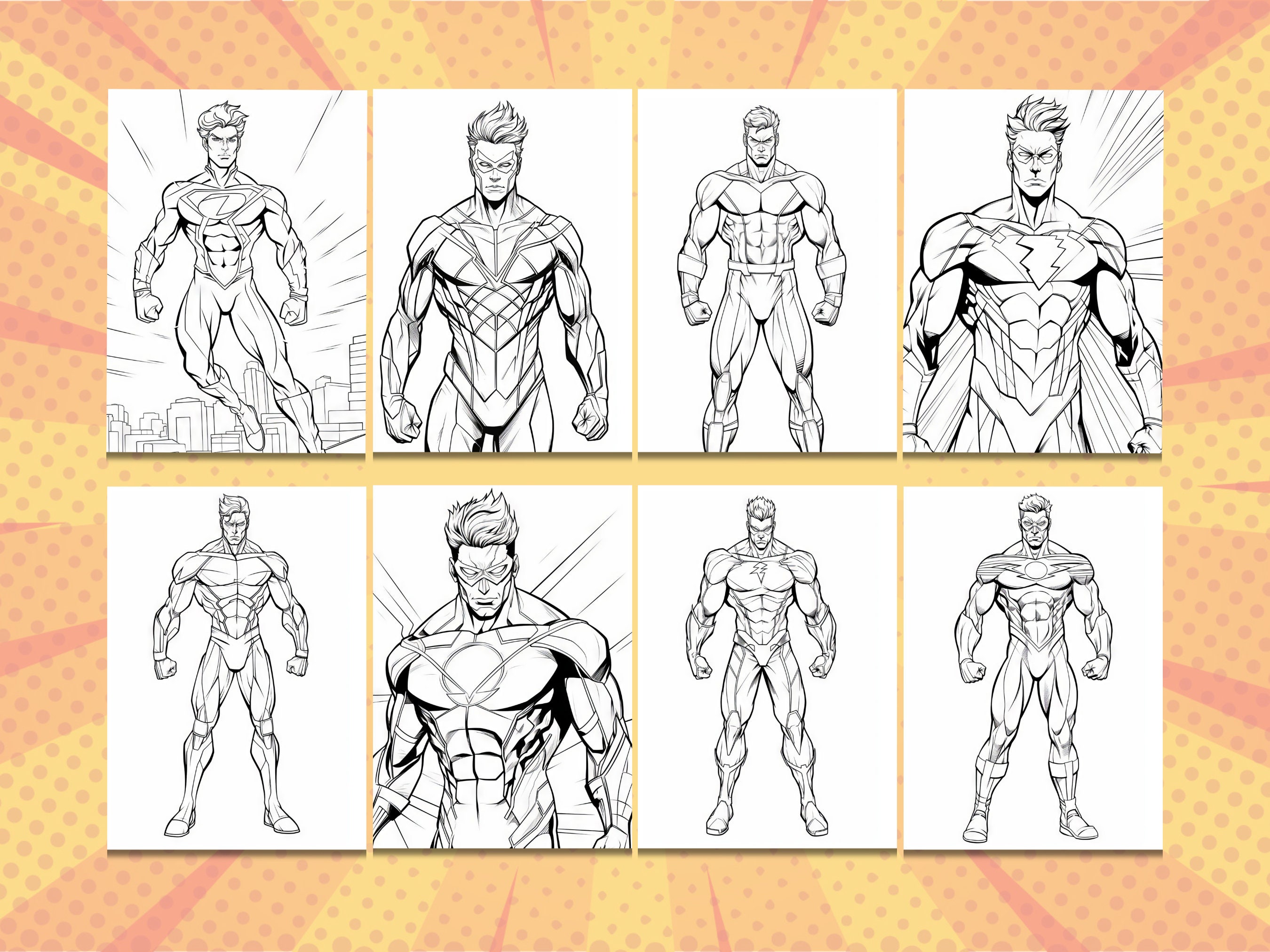 25 Superhero Coloring Pages, Kids School Holiday Activity Pages ...