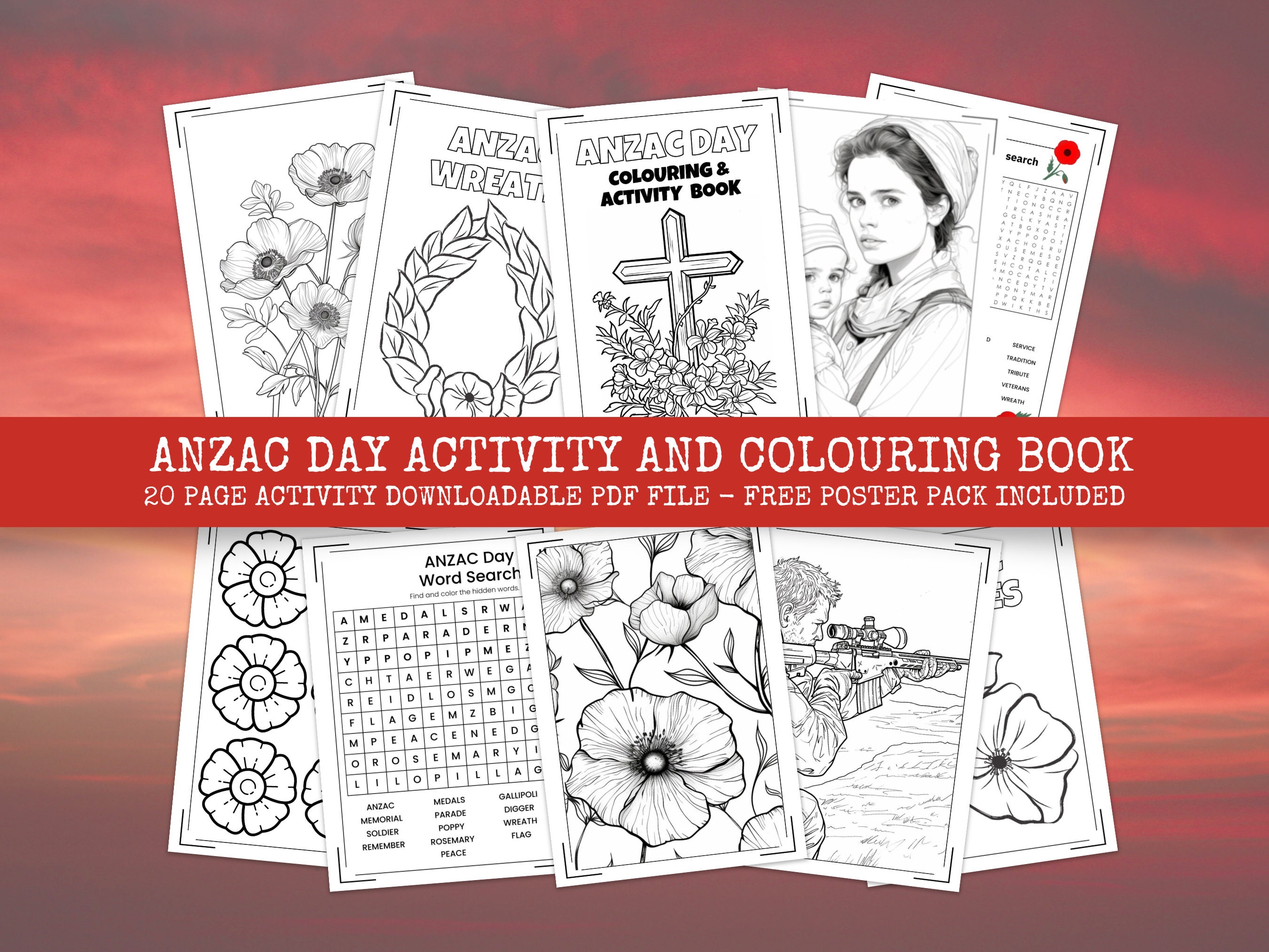 Anzac Day Coloring Pages for Kids, Anzac Day Activity Pack, Anzac Day ...