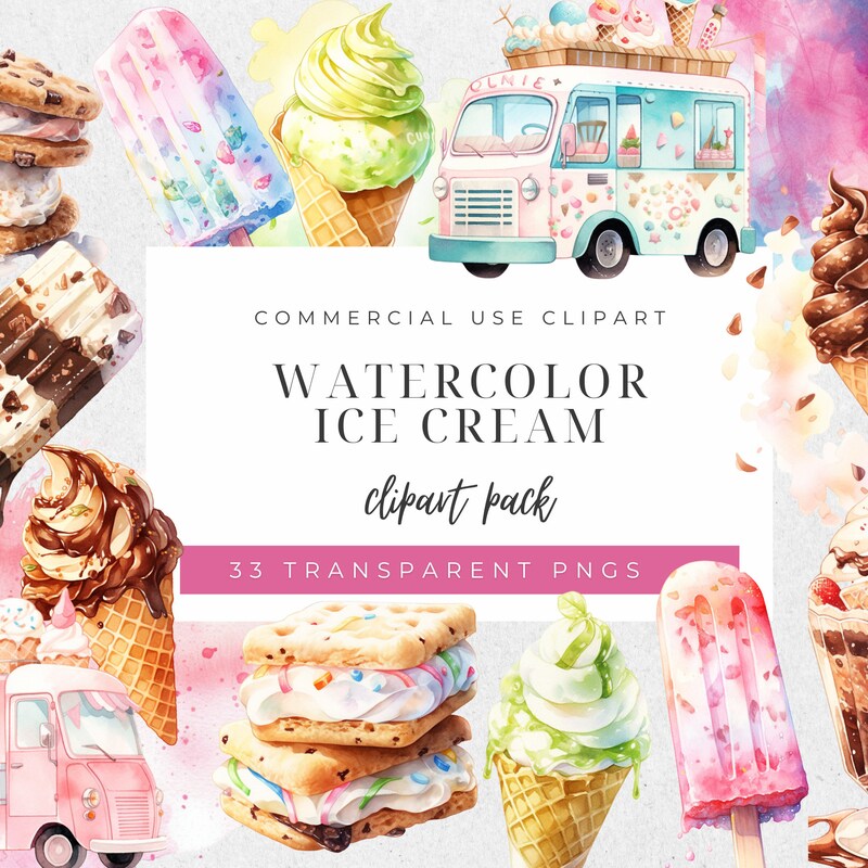 Ice Cream Clip Art - Etsy
