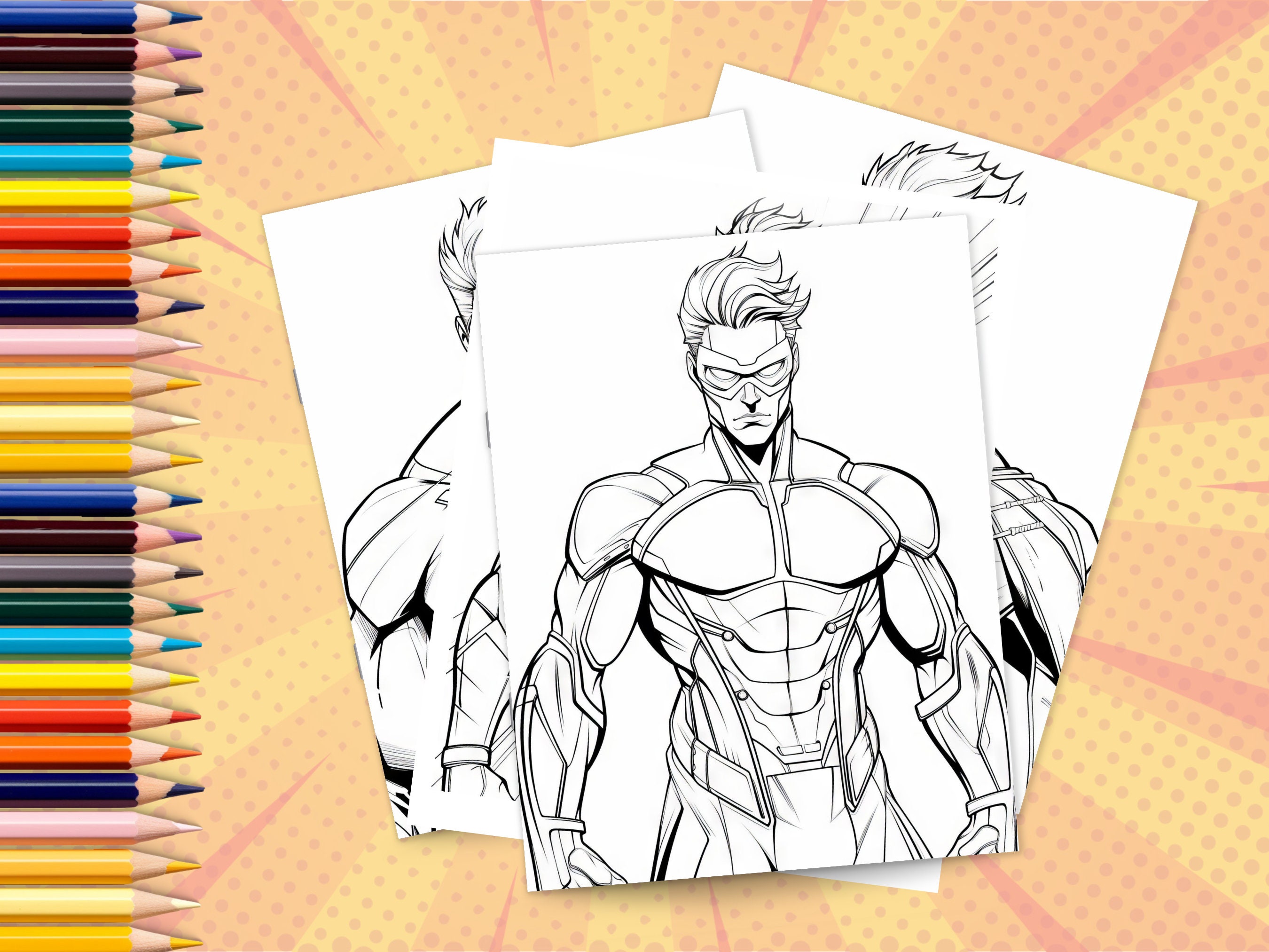 25 Superhero Coloring Pages, Kids School Holiday Activity Pages ...