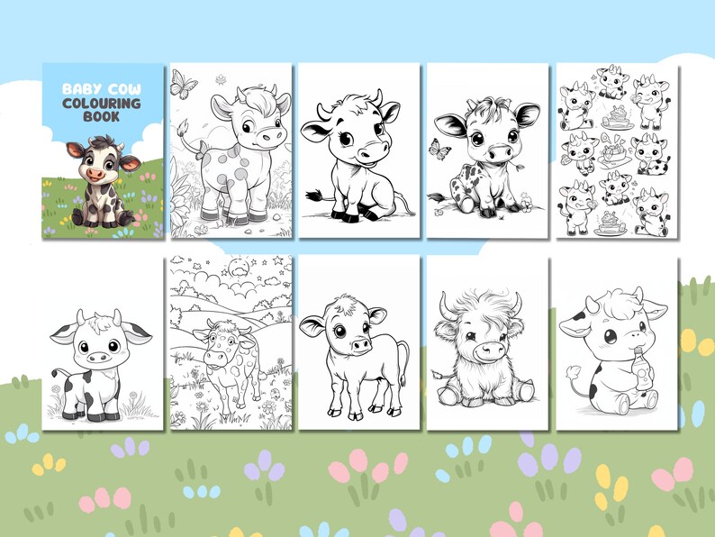 Cute Highland Cow Coloring Book for Kids, Fun Activity Coloring ...