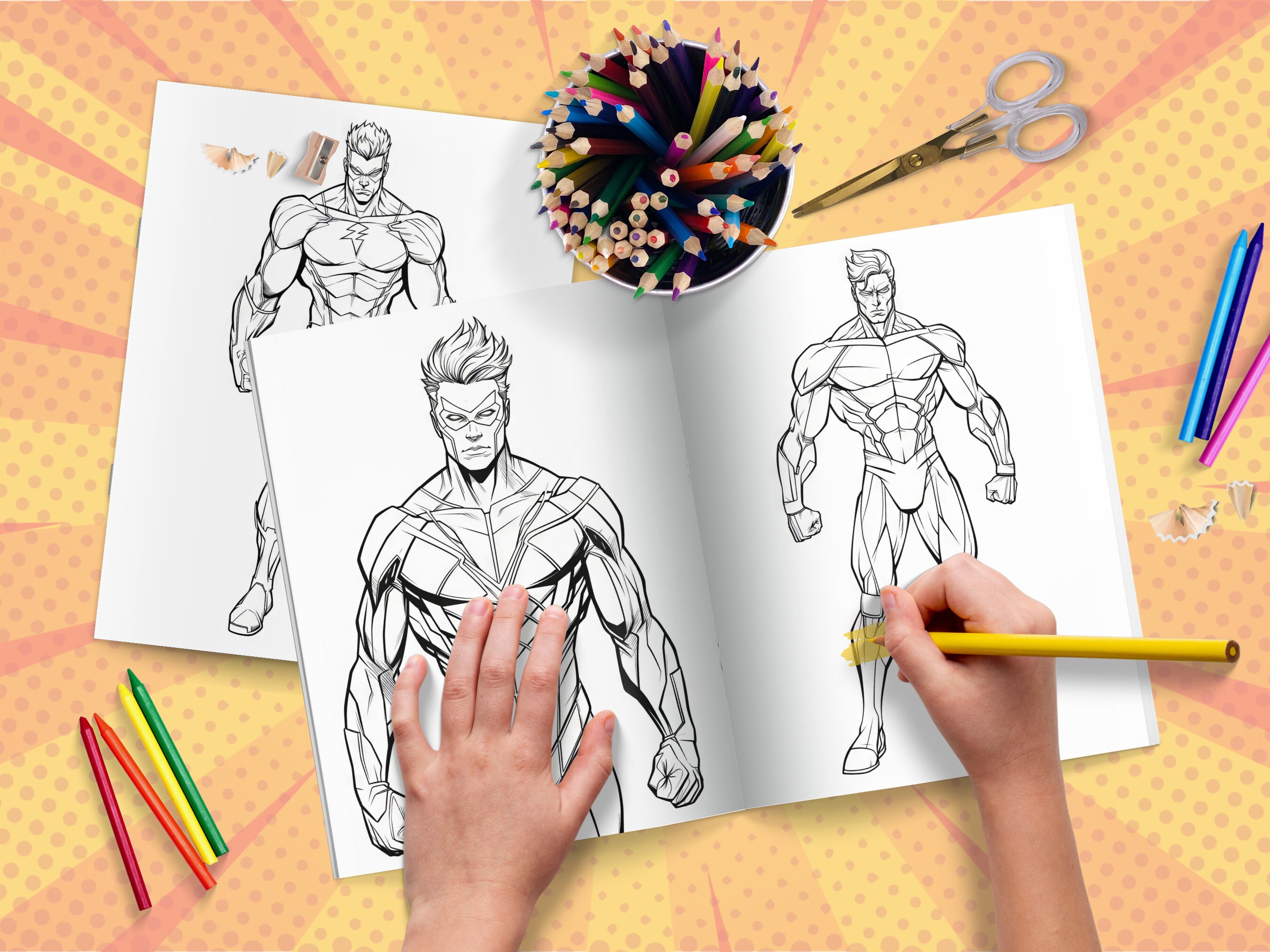 25 Superhero Coloring Pages, Kids School Holiday Activity Pages ...