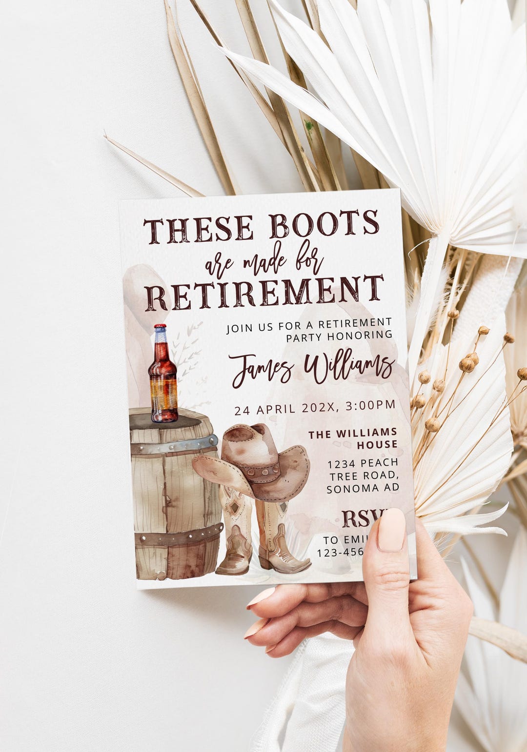 These Boots Are Made for Retirement Party Invitation Template, Wild ...