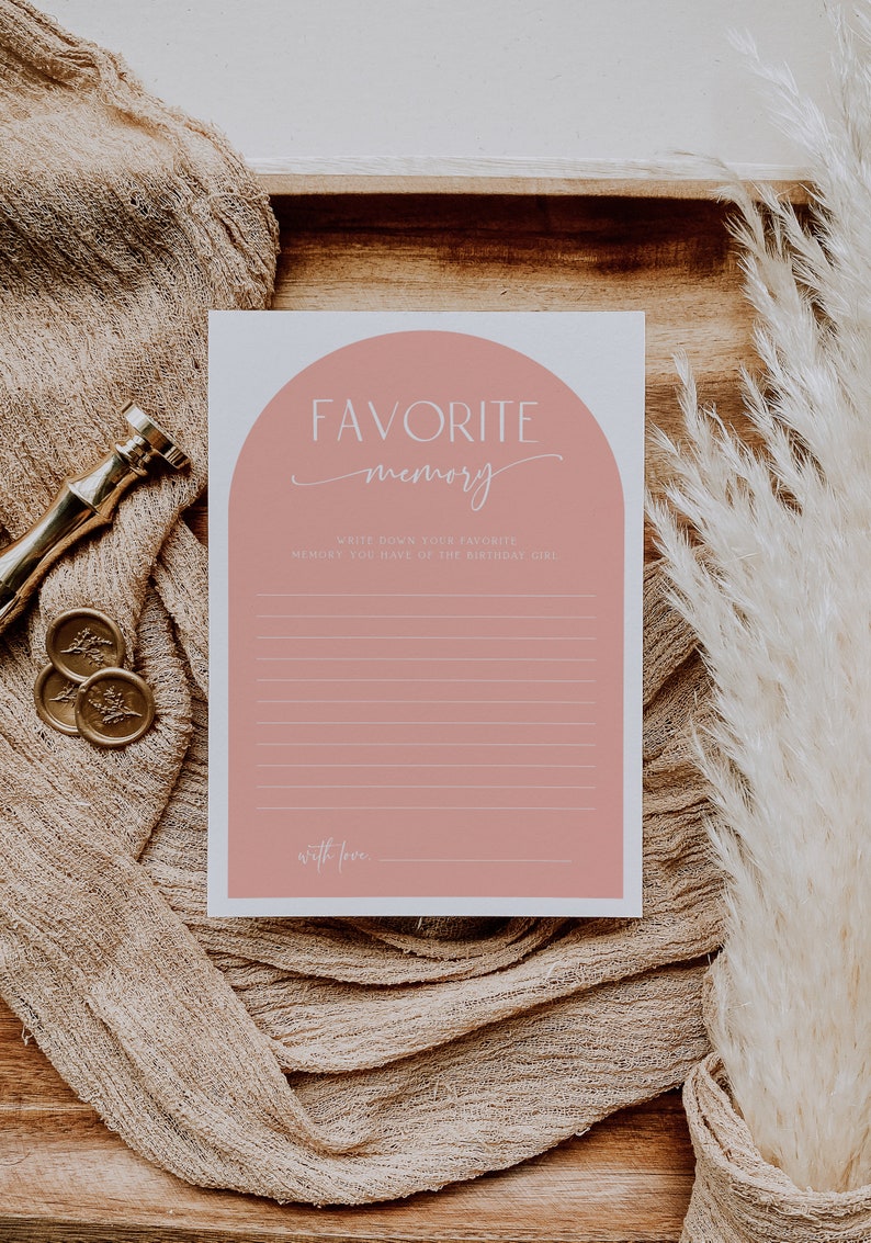 My Favorite Memory of the Birthday Girl Printable, Minimalist Birthday ...