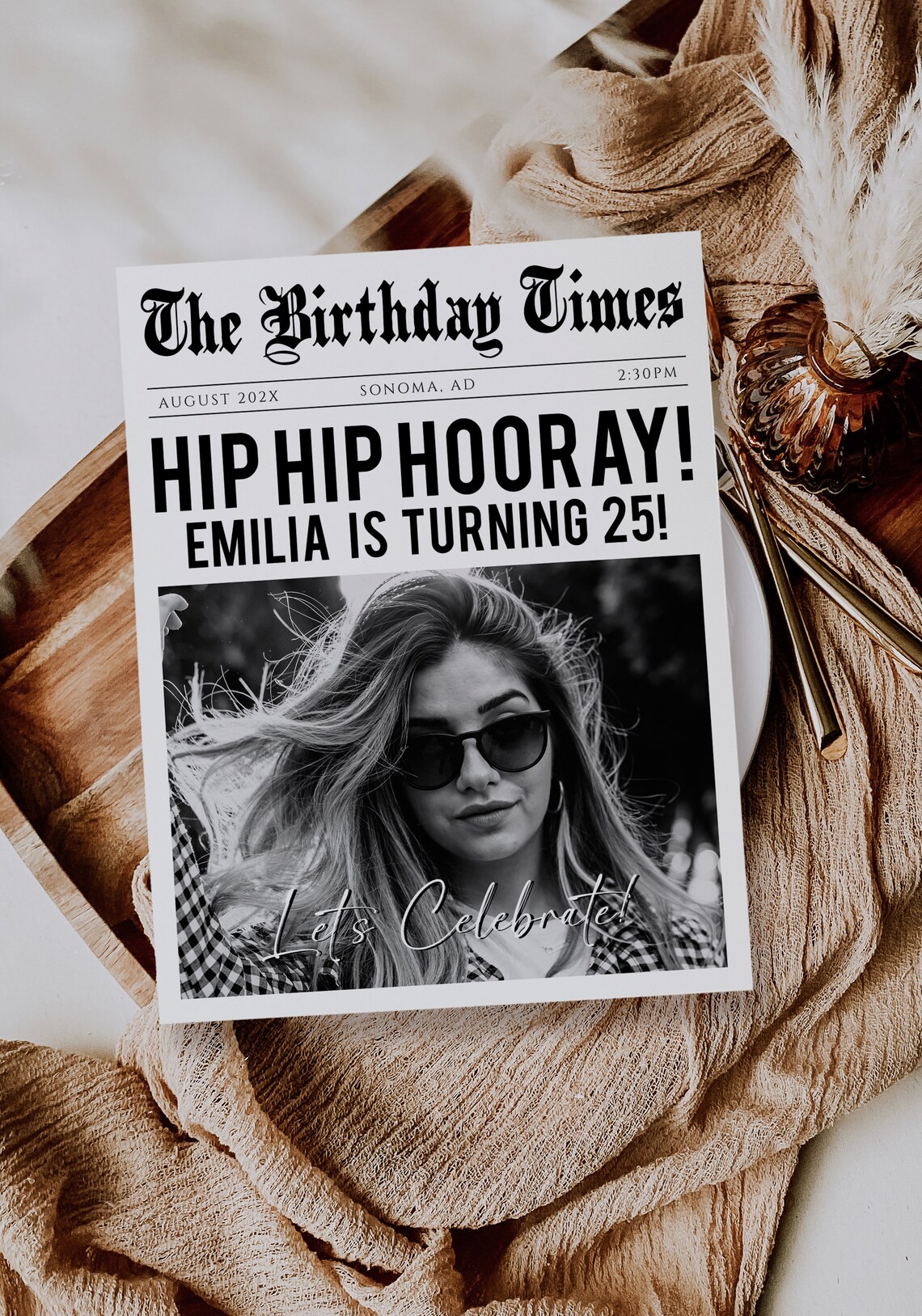 Editable Birthday Newspaper, Large Newspaper for Birthday Photoshoot ...