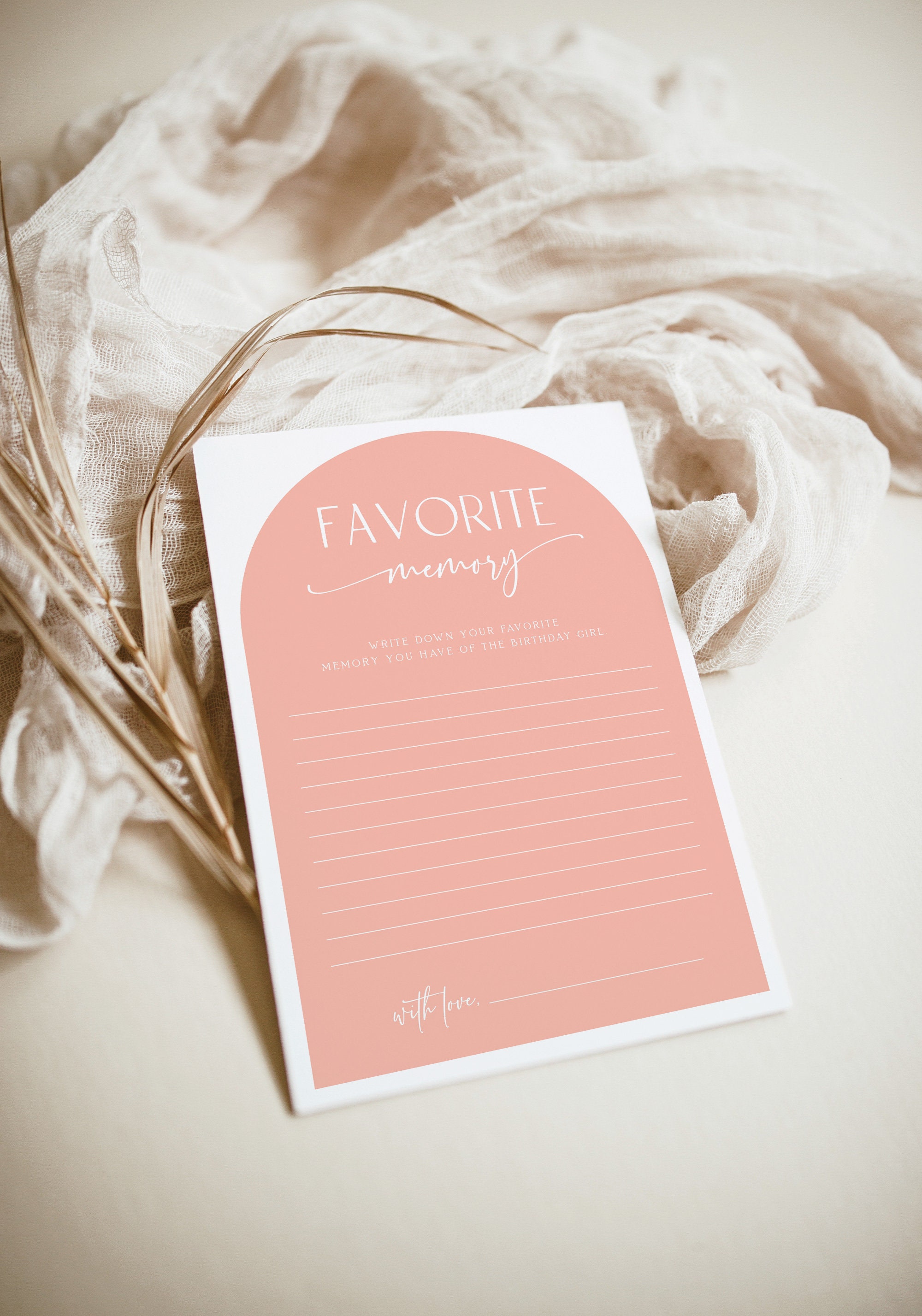 My Favorite Memory of the Birthday Girl Printable, Minimalist Birthday ...