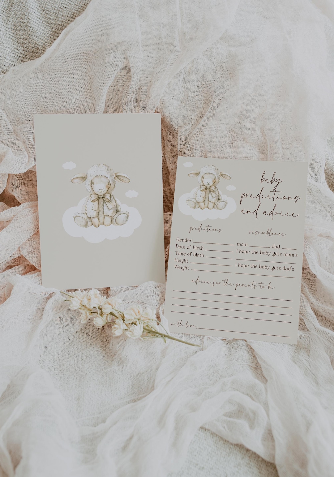 Little Lamb Baby Shower Game Predictions and Advice, Baby Shower Advice ...