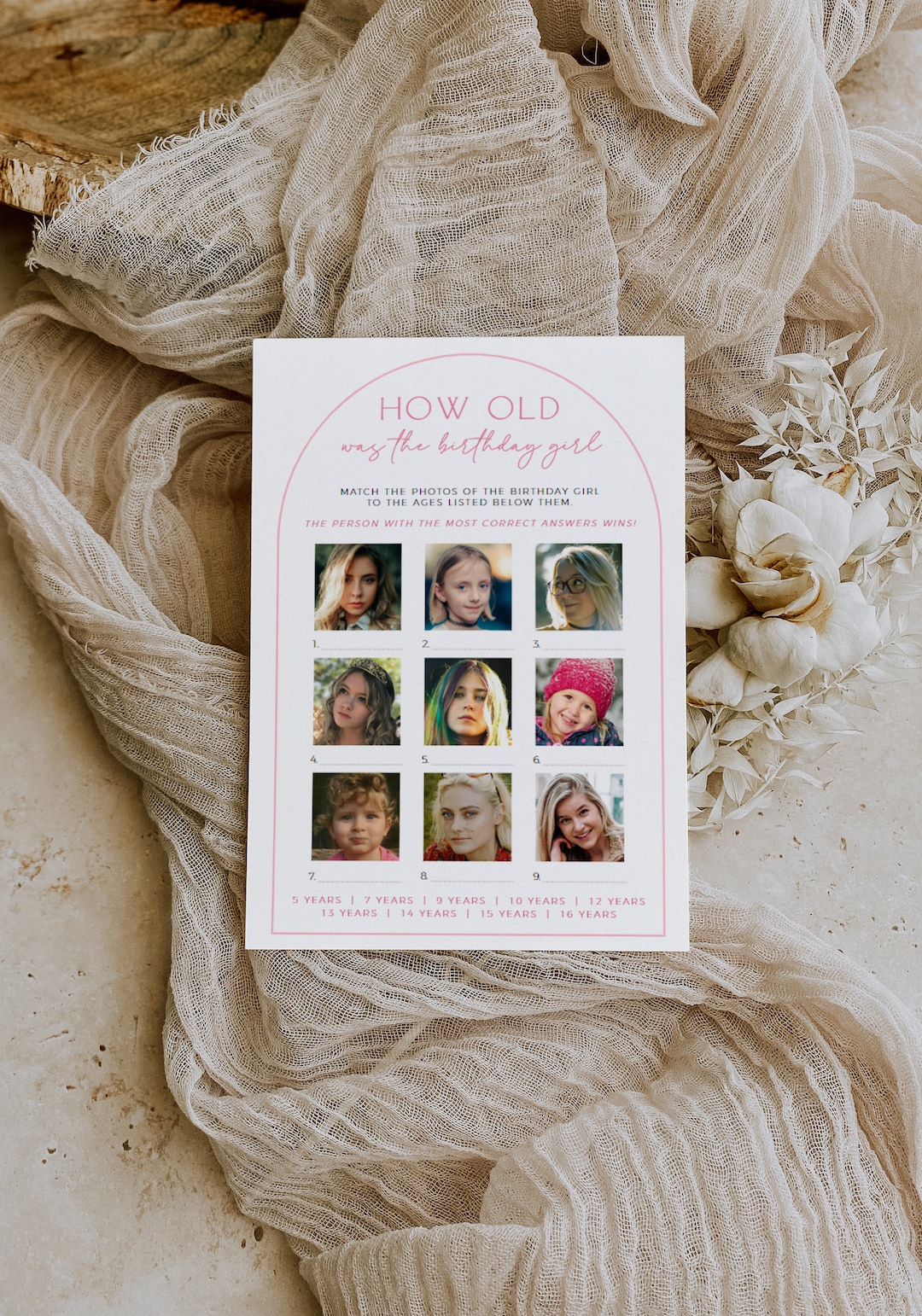 Guess the Age of the Photo Card Game for Birthday, How Old Was the ...