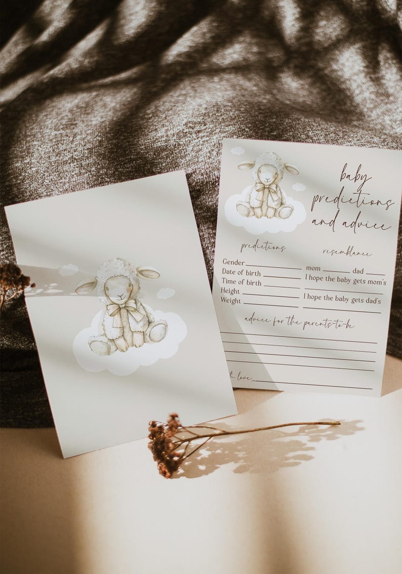 Little Lamb Baby Shower Game Predictions and Advice, Baby Shower Advice ...
