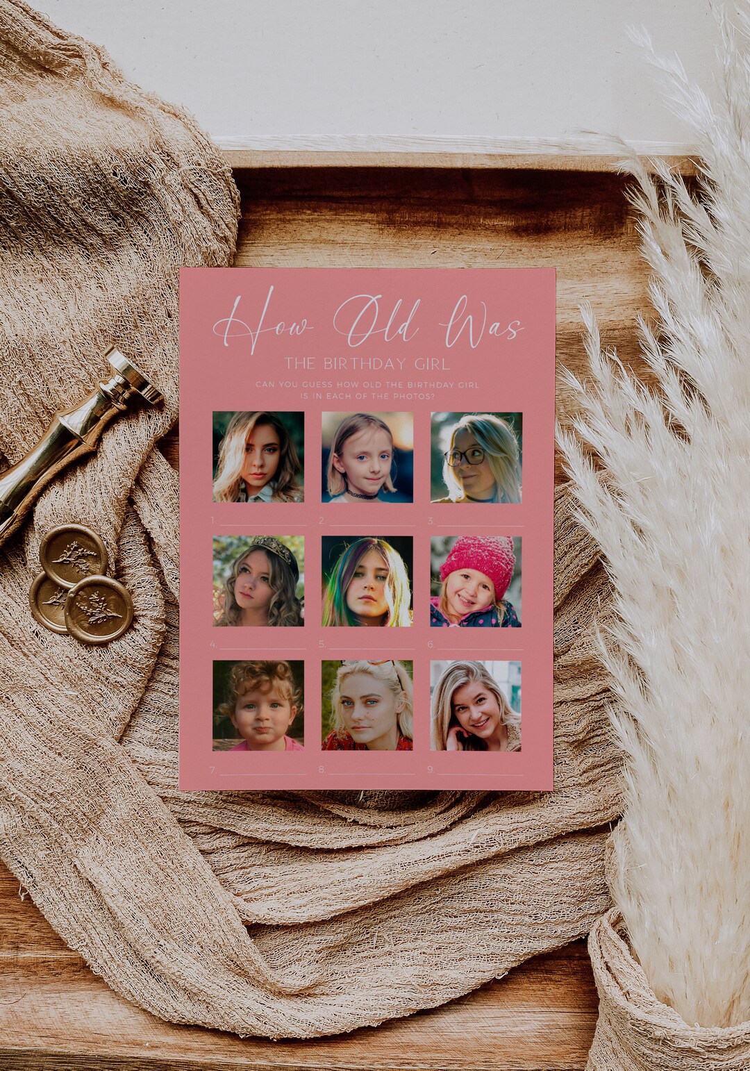 Girl Birthday Photo Game Printable, How Old Was the Birthday Girl ...