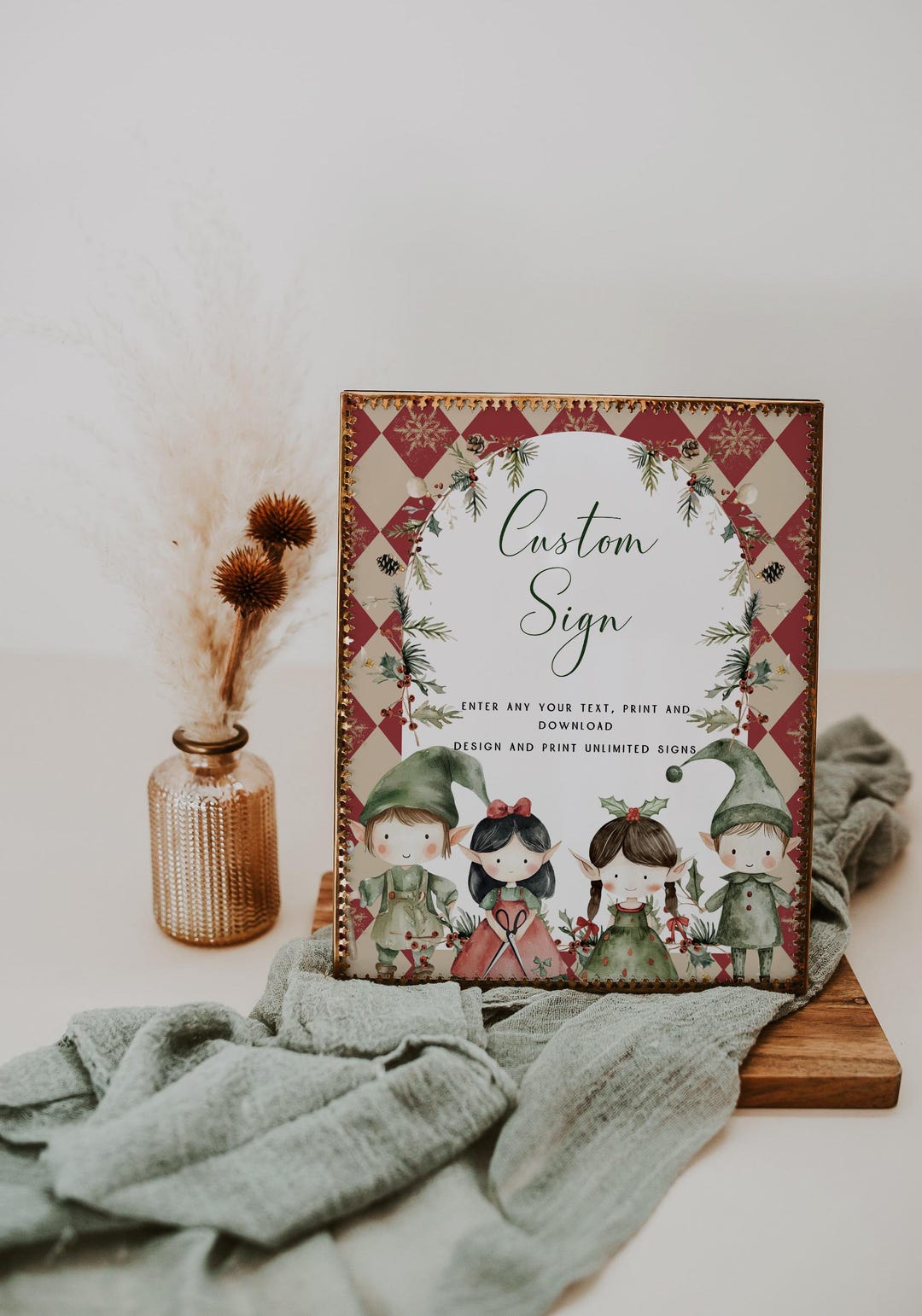 Elfes Winter Wonderland Baby Shower Boy Girl Gift Table Sign Printable ...