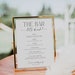 The Bar Table Sign in White and Black Decor, Minimalist Text Birthday ...