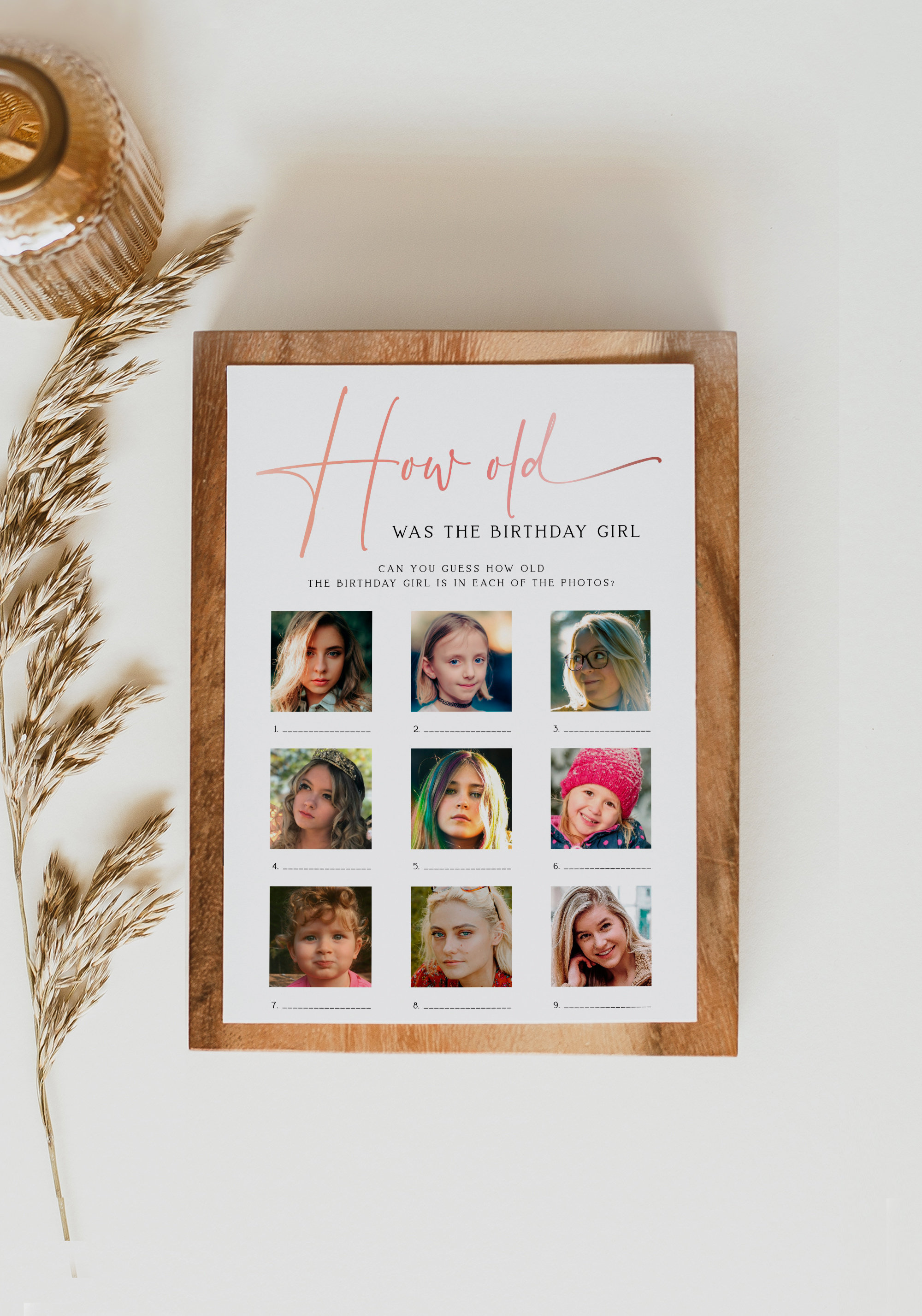 How Old Was the Birthday Girl Adult Birthday Party Game, Editable ...