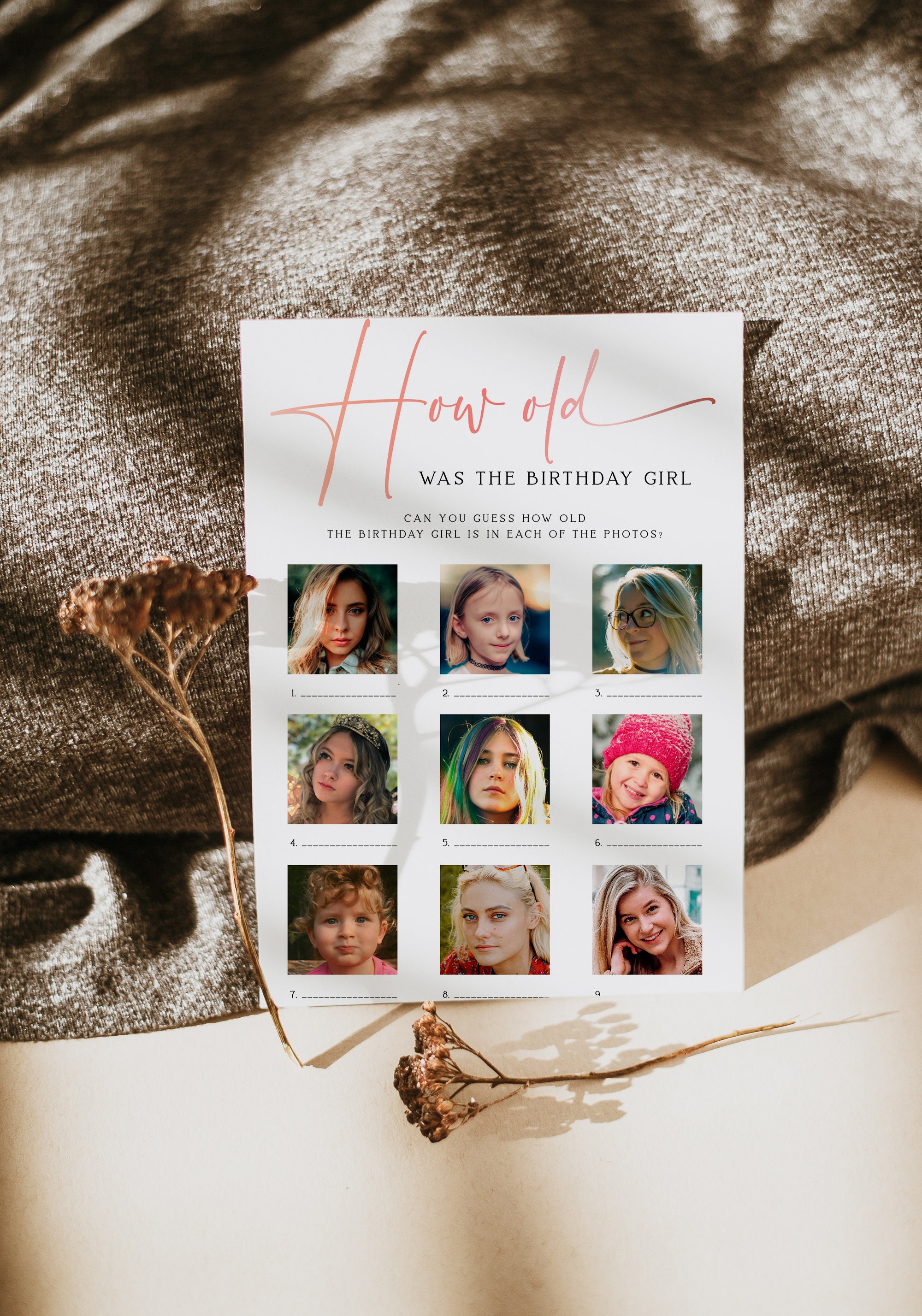 How Old Was the Birthday Girl Adult Birthday Party Game, Editable ...