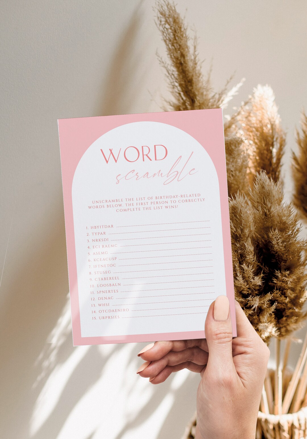 Printable Birthday Girl Word Scramble With Answer Key, Minimalistic ...